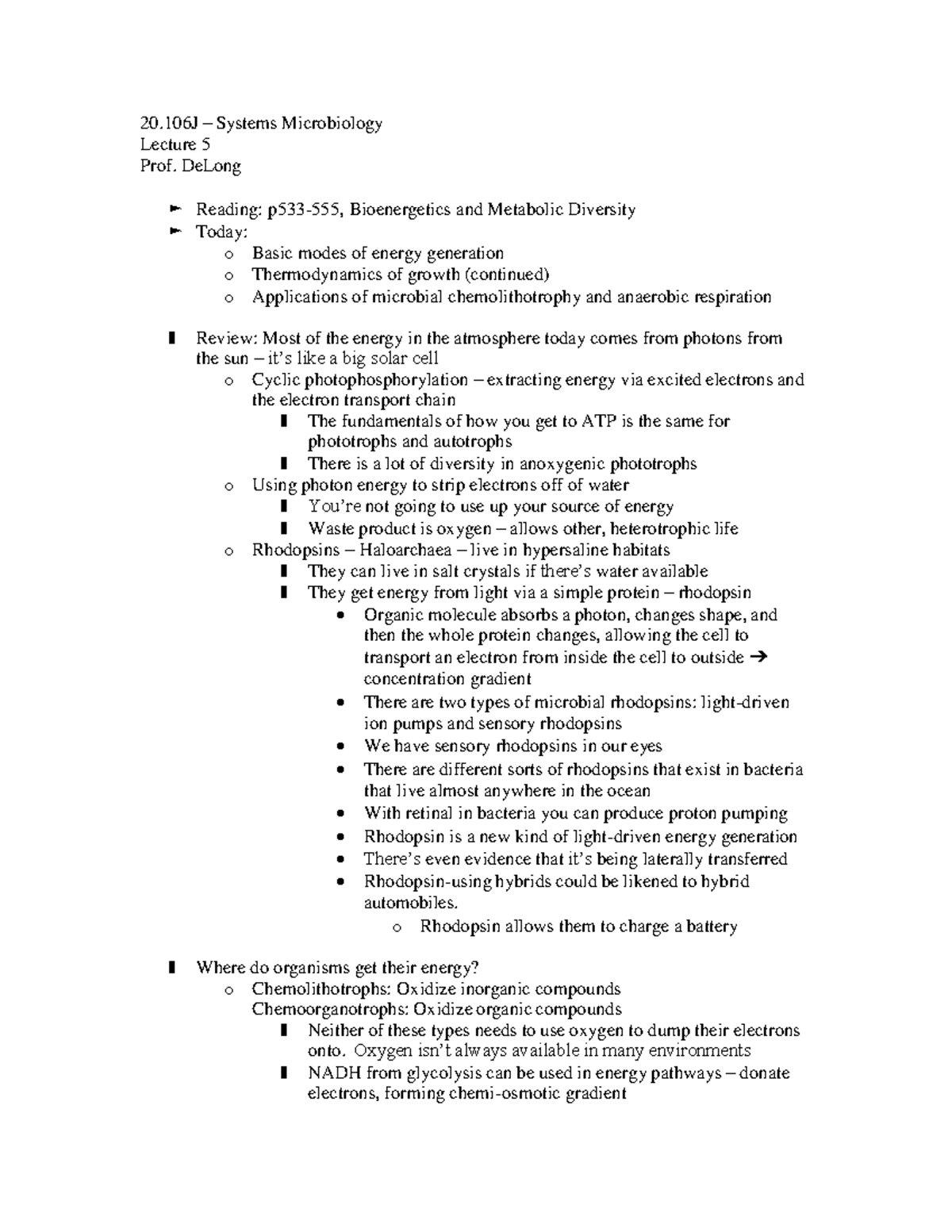 Metabolic Regulation - 20 – Systems Microbiology Lecture 5 Prof. DeLong ...