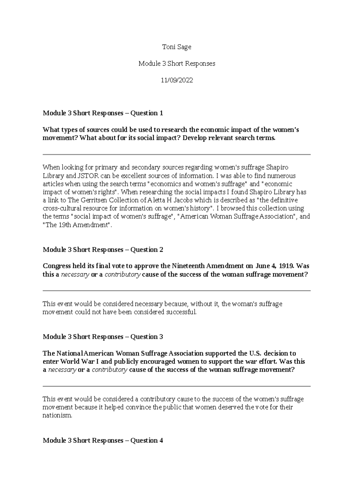 Module 3short Responses Toni Sage Module 3 Short Responses 1109 Module 3 Short Responses