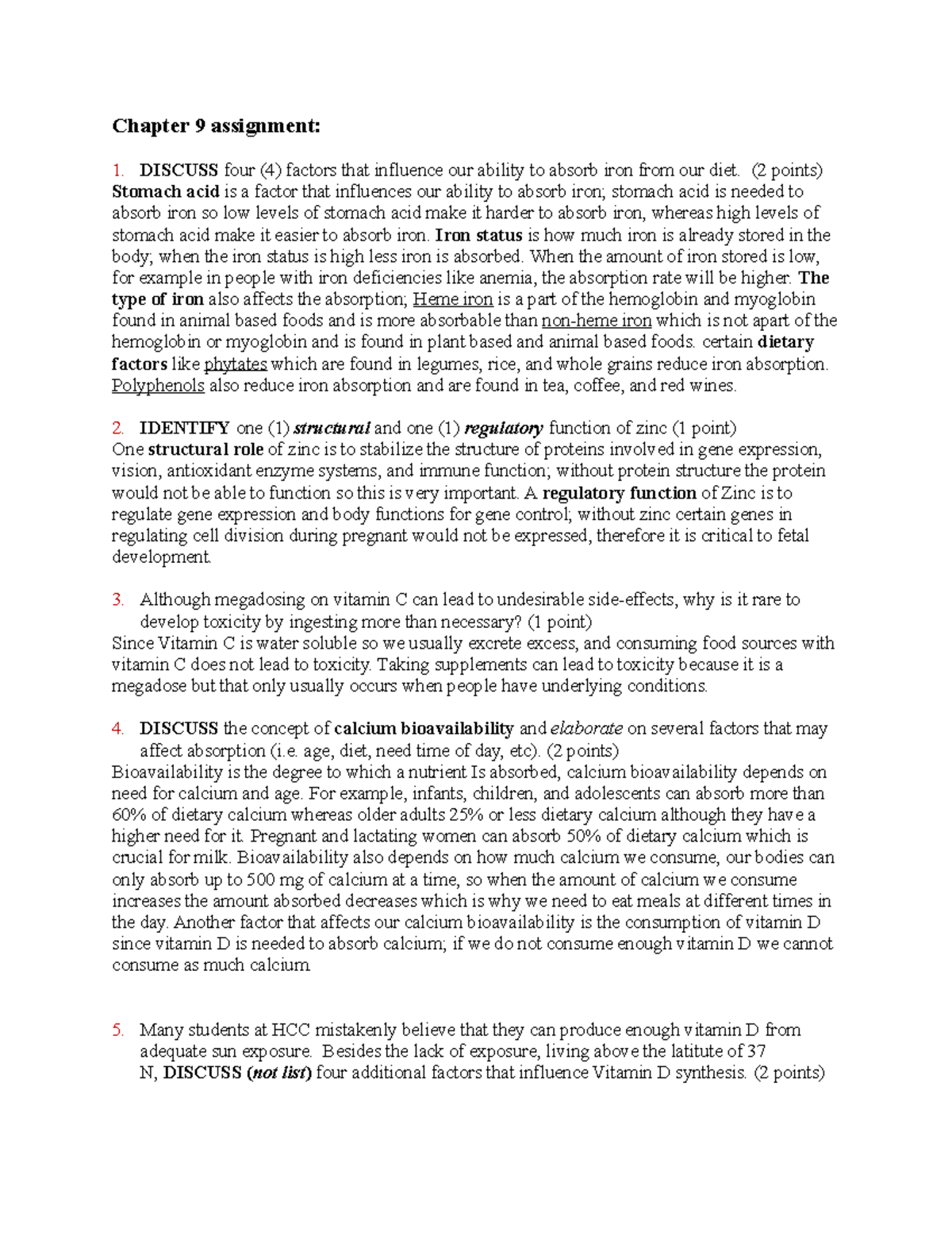 Chapter 9 assignment - Chapter 9 assignment: DISCUSS four (4) factors ...