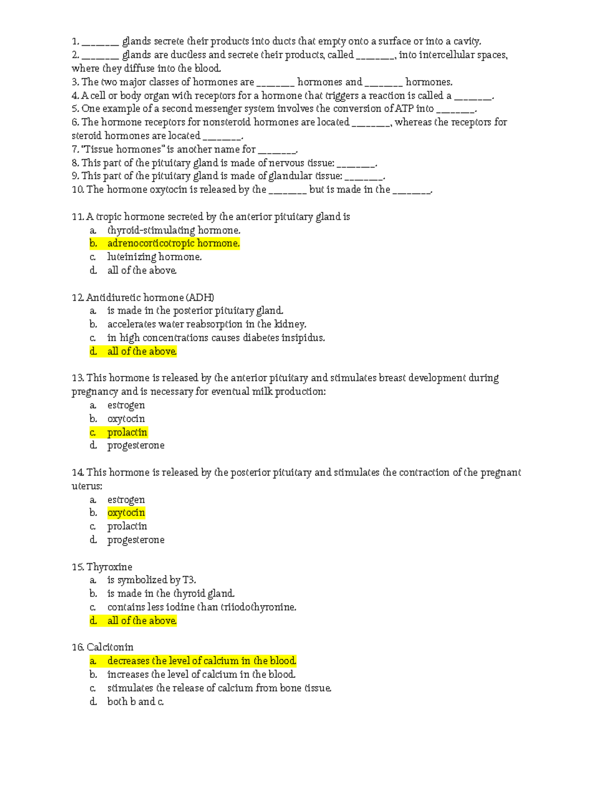 Patton Q's - ________ glands secrete their products into ducts that ...