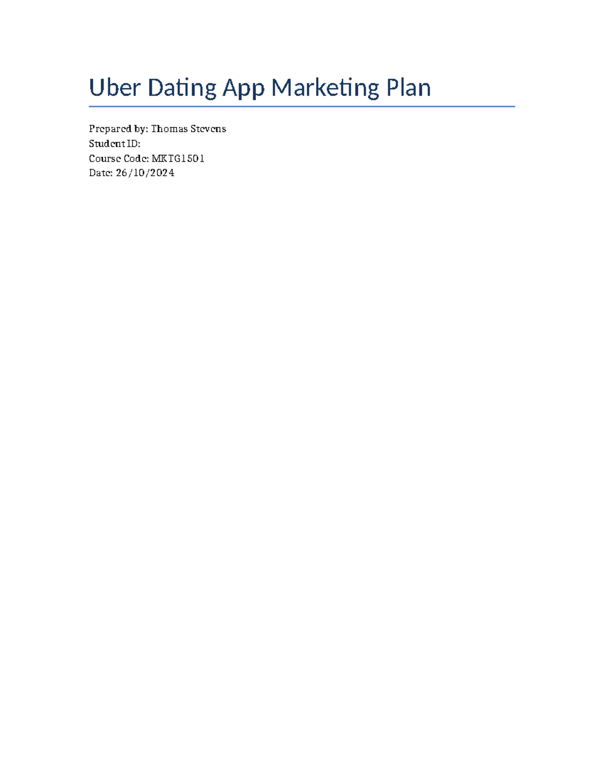 Uber Dating App Marketing Plan - Uber Dating App Marketing Plan ...