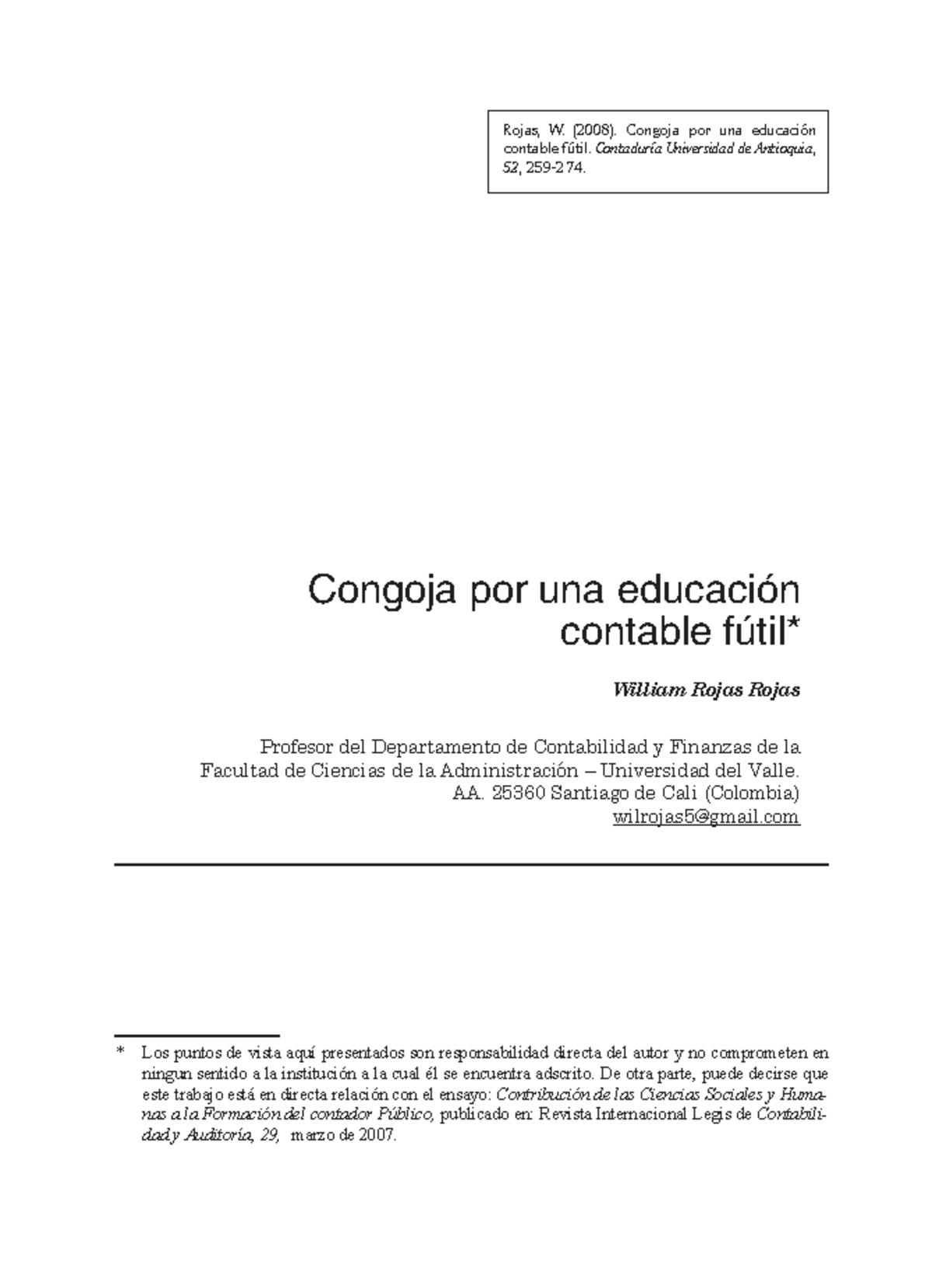 Congoja por una educación contable fútil - Congoja por una educación ...