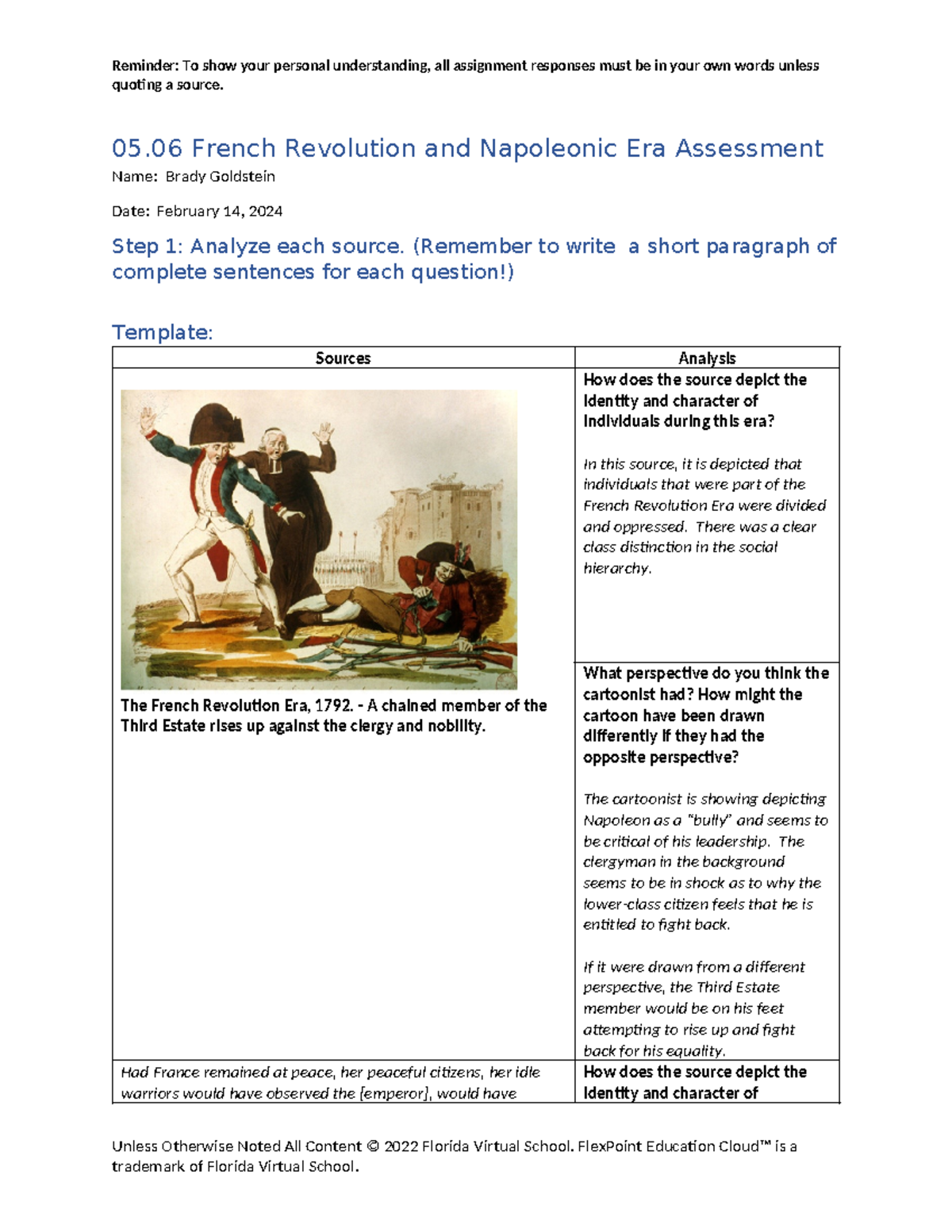 french_revolution_napoleonic_era_wh_Goldstein.docx - Reminder: To show ...