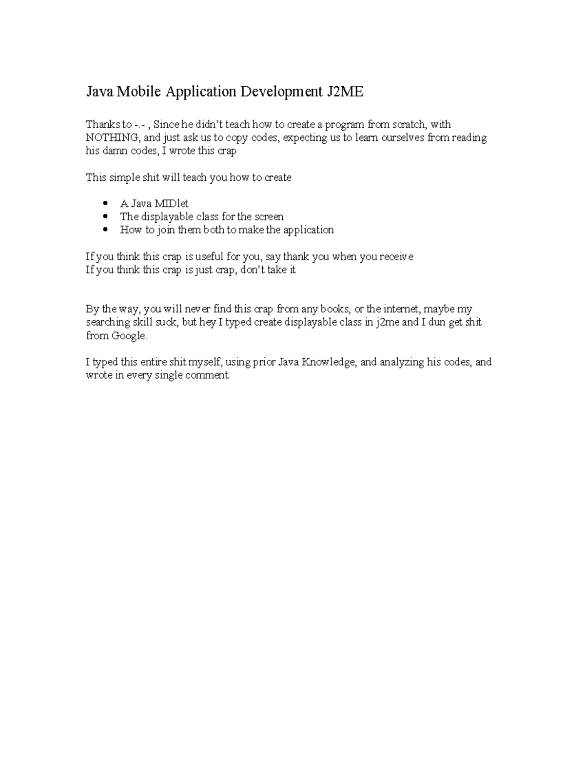 J2me How To Start From Scratch Java Mobile Application Development