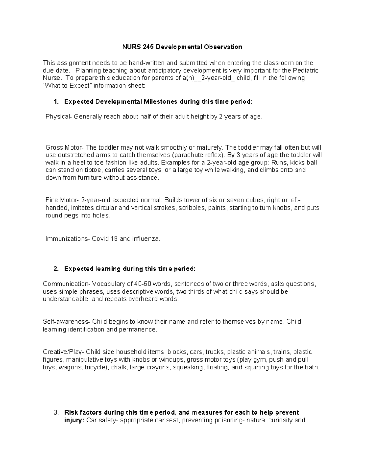 Annotated-Toddler%20development - NURS 245 Developmental Observation ...