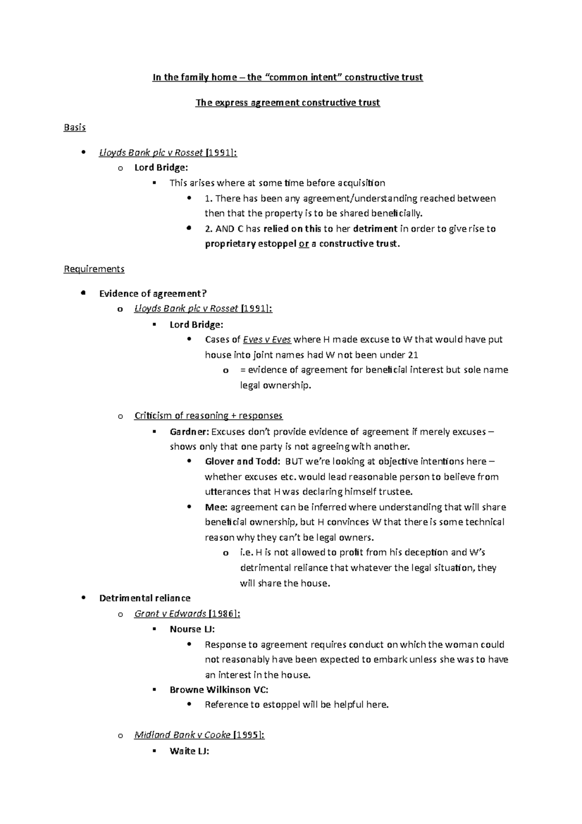 Common Intent Constructive Trusts - In the family home – the “common ...