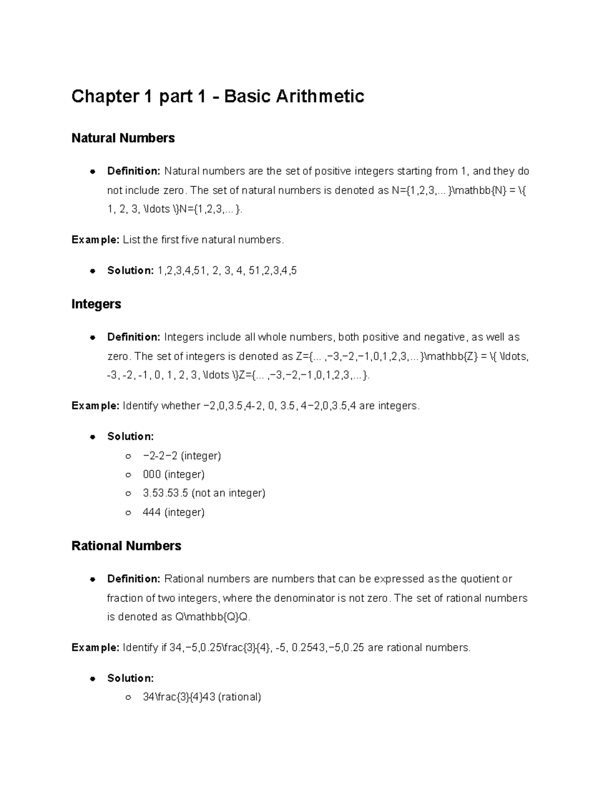 QMS 110 Applied Mathamatics - Chapter 1 part 1 - Basic Arithmetic Natural Numbers Definition ...