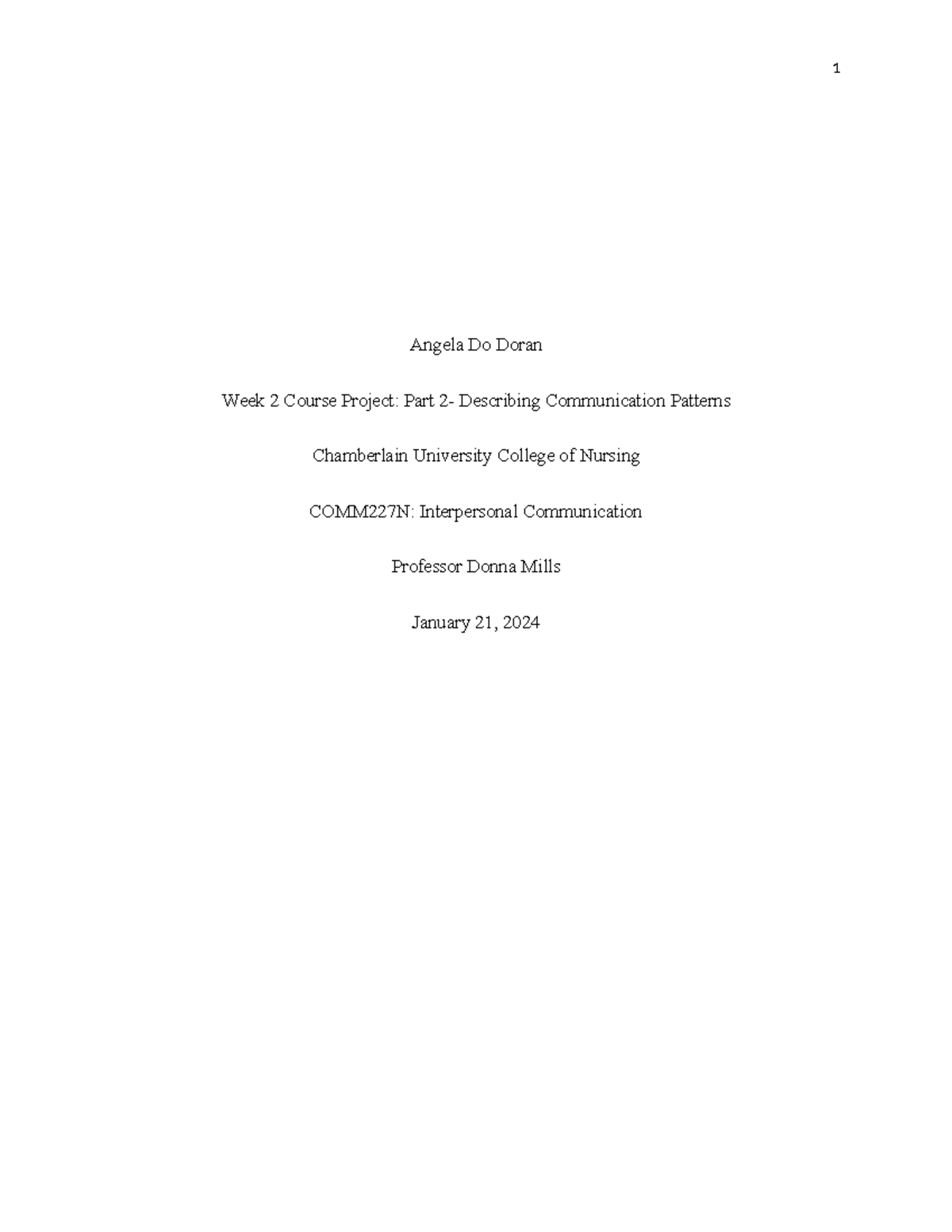 Comm277 week 2 project part 2 - Angela Do Doran Week 2 Course Project: Part 2- Describing - Studocu