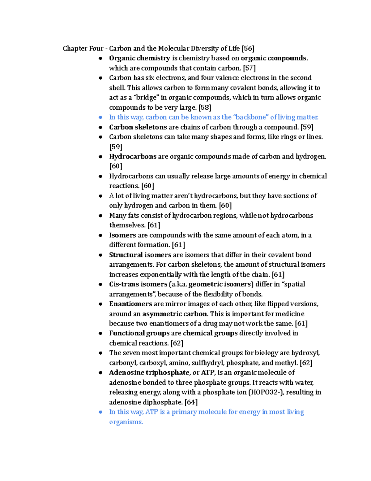 Chapter Four - Carbon and the Molecular Diversity of Life [56] - [57 ...