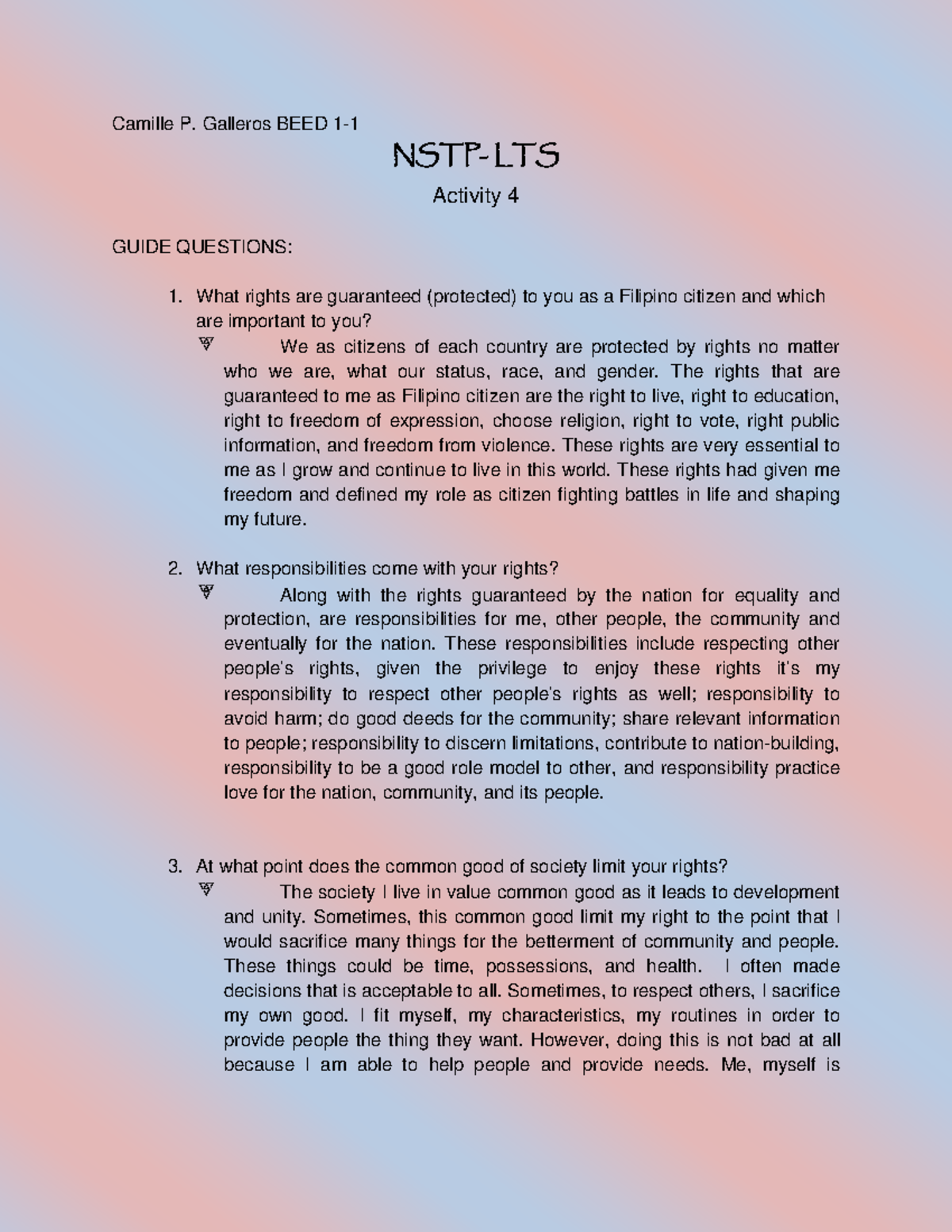 LTS Activity 4 Galleros,C - Camille P. Galleros BEED 1- NSTP- LTS ...