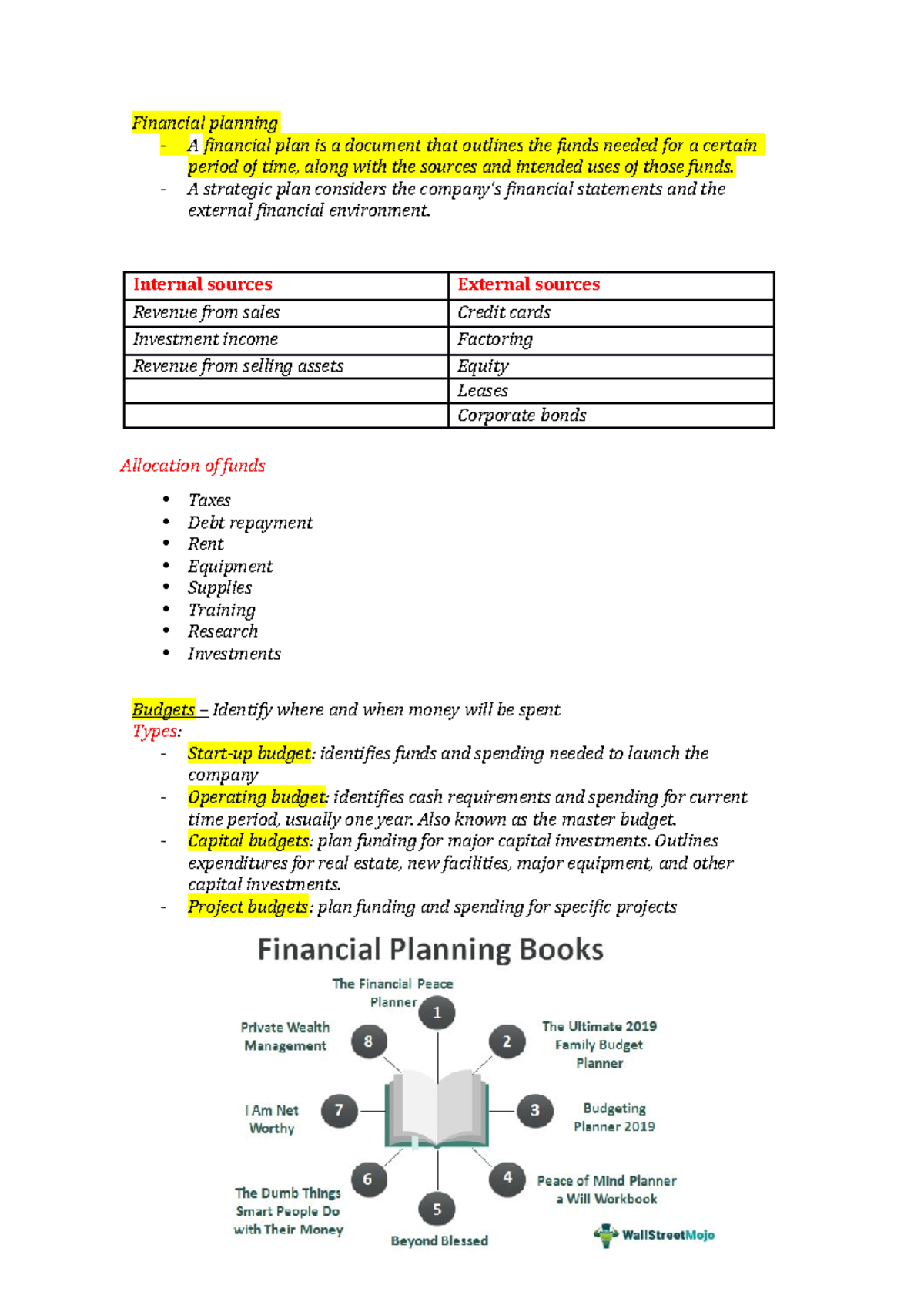 Lec 3 - Lecture notes 3 - Financial planning - A financial plan is a ...