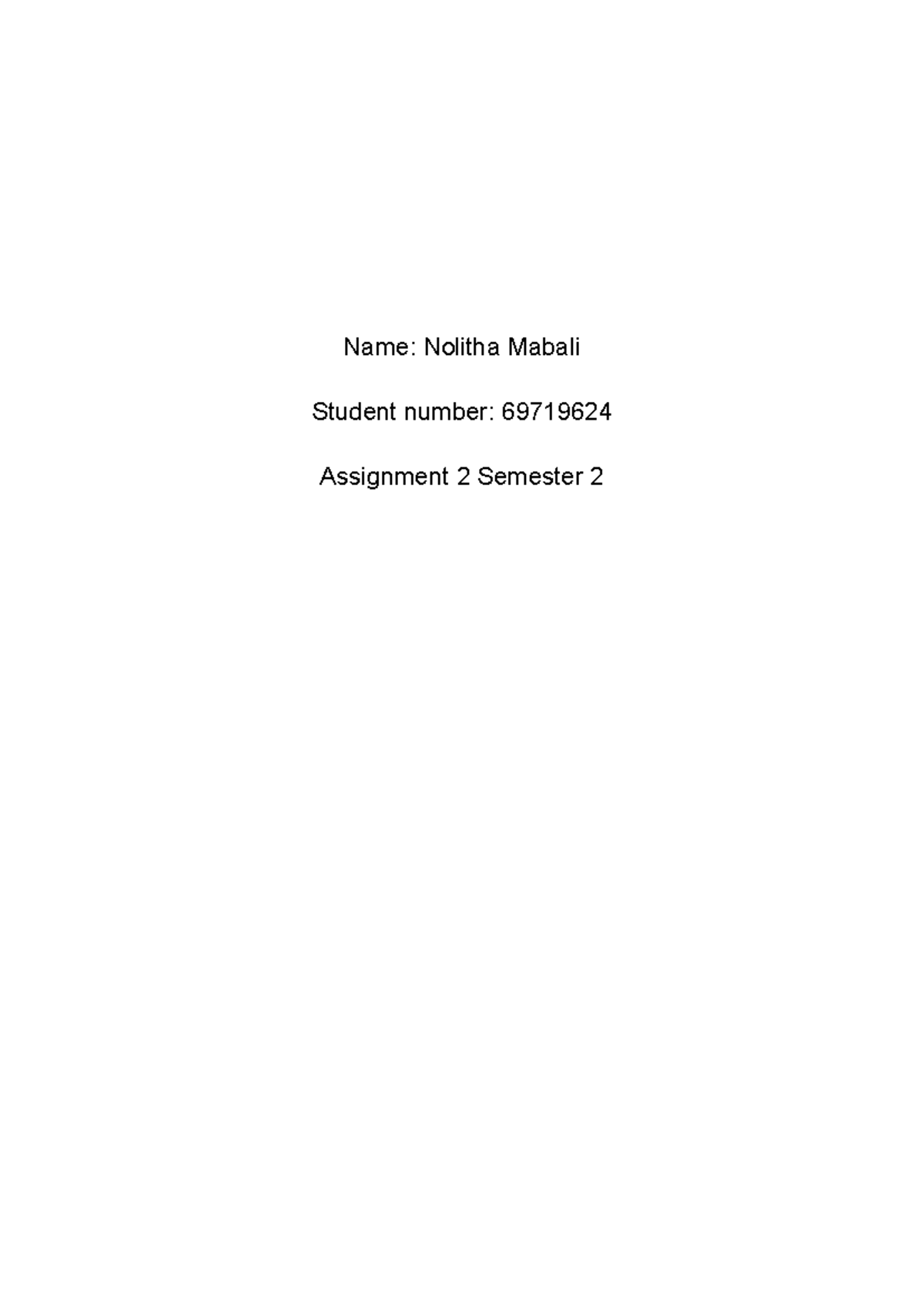 Pvl3703- september - practice naterial - Name: Nolitha Mabali Student ...