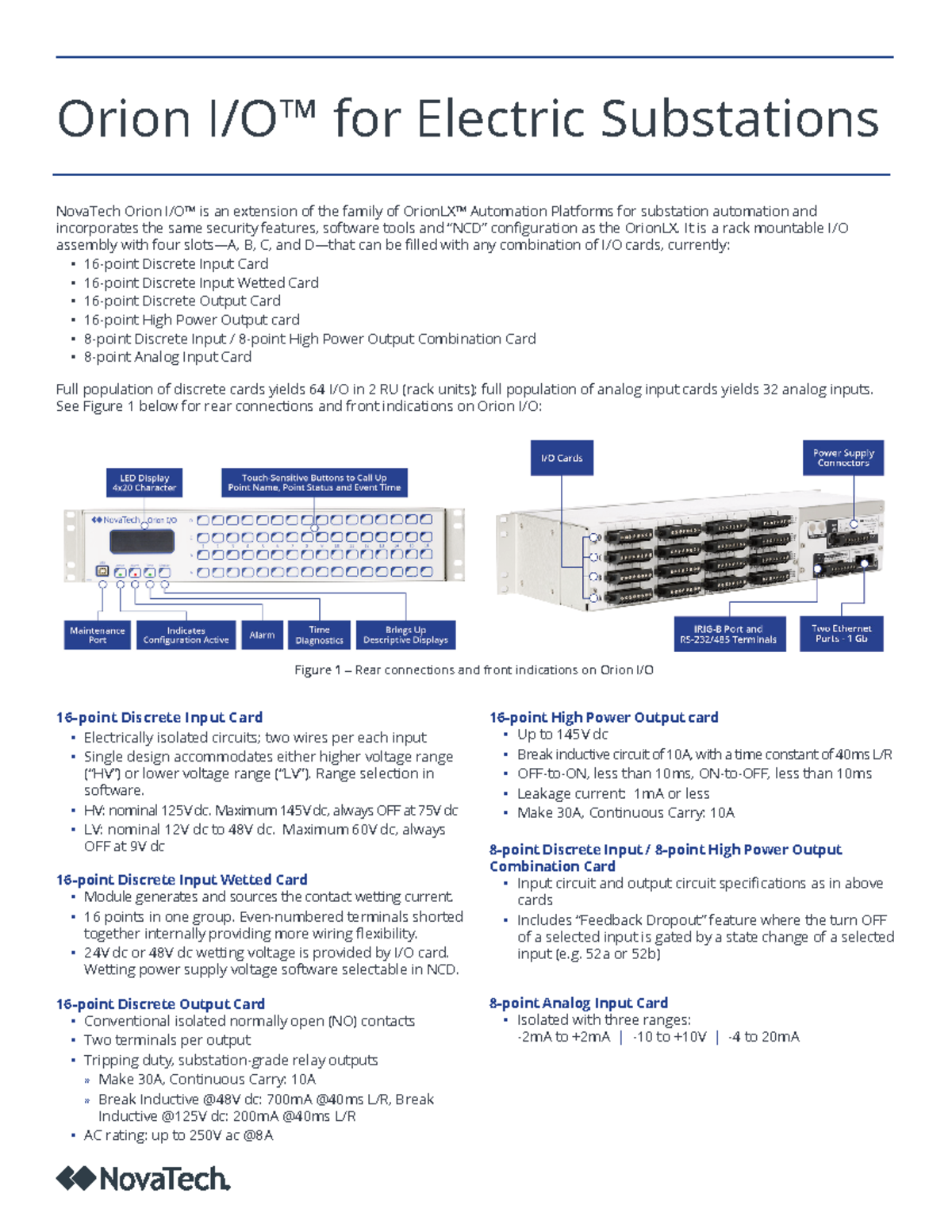 DS Orion IO 100819 - Orion I/O™ for Electric Substations NovaTech Orion ...