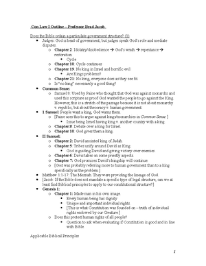 Con Law Outline - Notes on lectures through midterm - Con Law Outline ...