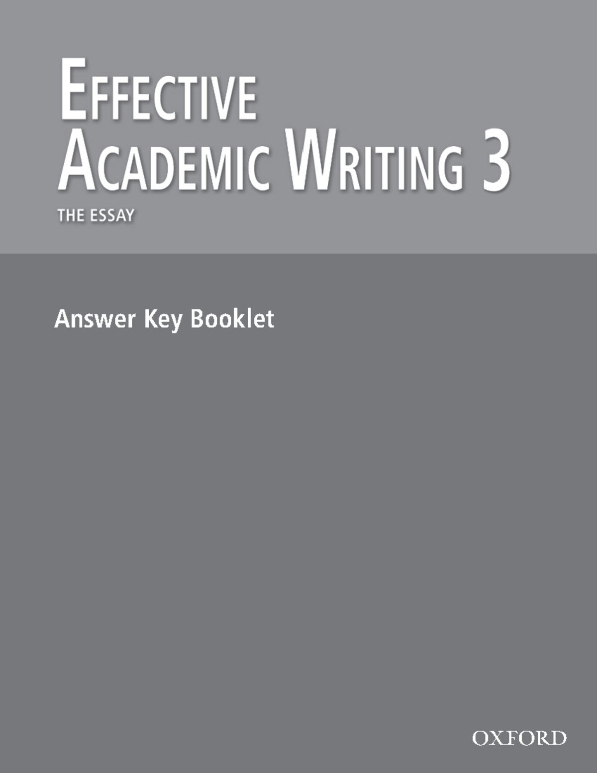 Effective Academic Writing 3 Answer keys - 2 Answer Key Booklet ...