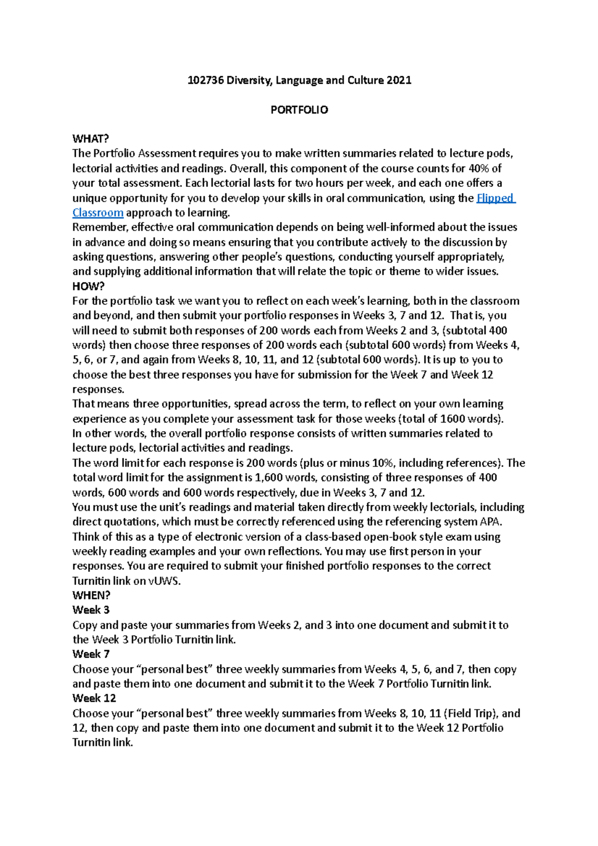 102736 Portfolio Information Spring 2021-Final - 102736 Diversity ...