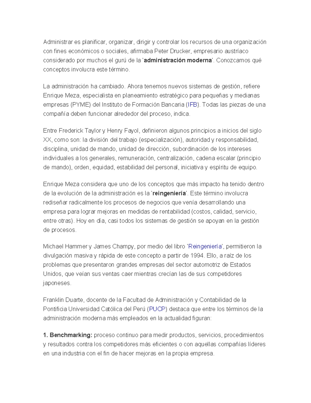 Administracion moderna - Administrar es planificar, organizar, dirigir ...