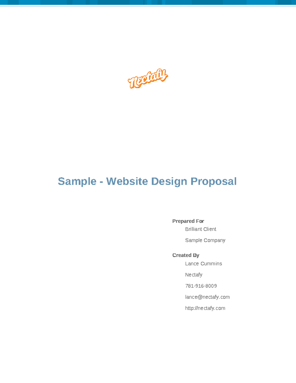Sample - Website Design Proposal - Nectafy-1 - Prepared For Brilliant ...