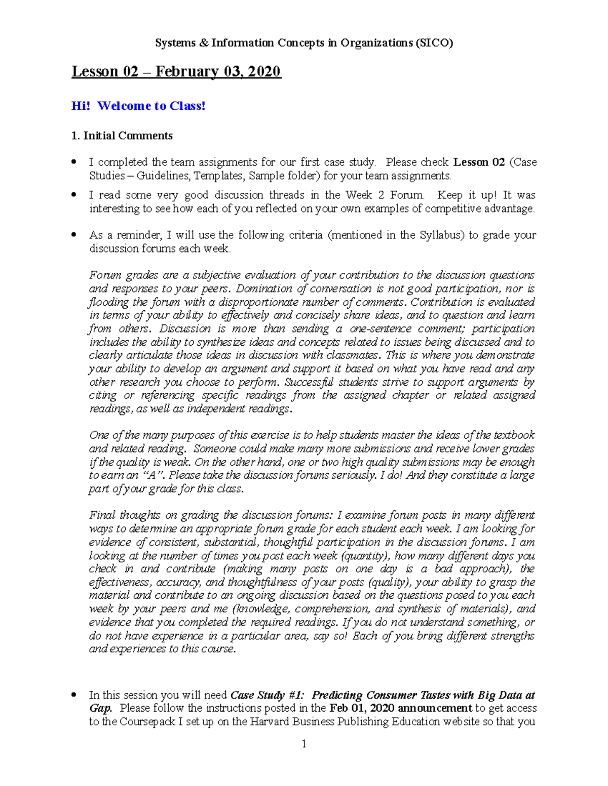 Lesson-02-Outline Spring 2020 - Lesson 02 – February 03, 2020 Hi ...