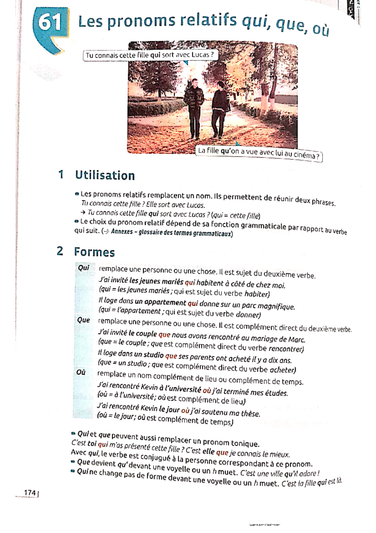 Les pronoms relatifs 1 - GRAMMAIRE 1 Français - Studocu