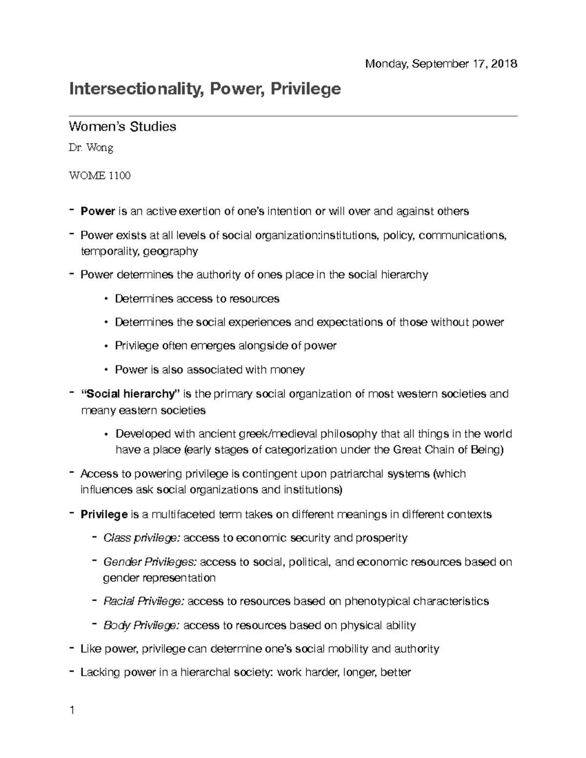 Intersectionality, Power, Privilege - Intersectionality, Power ...