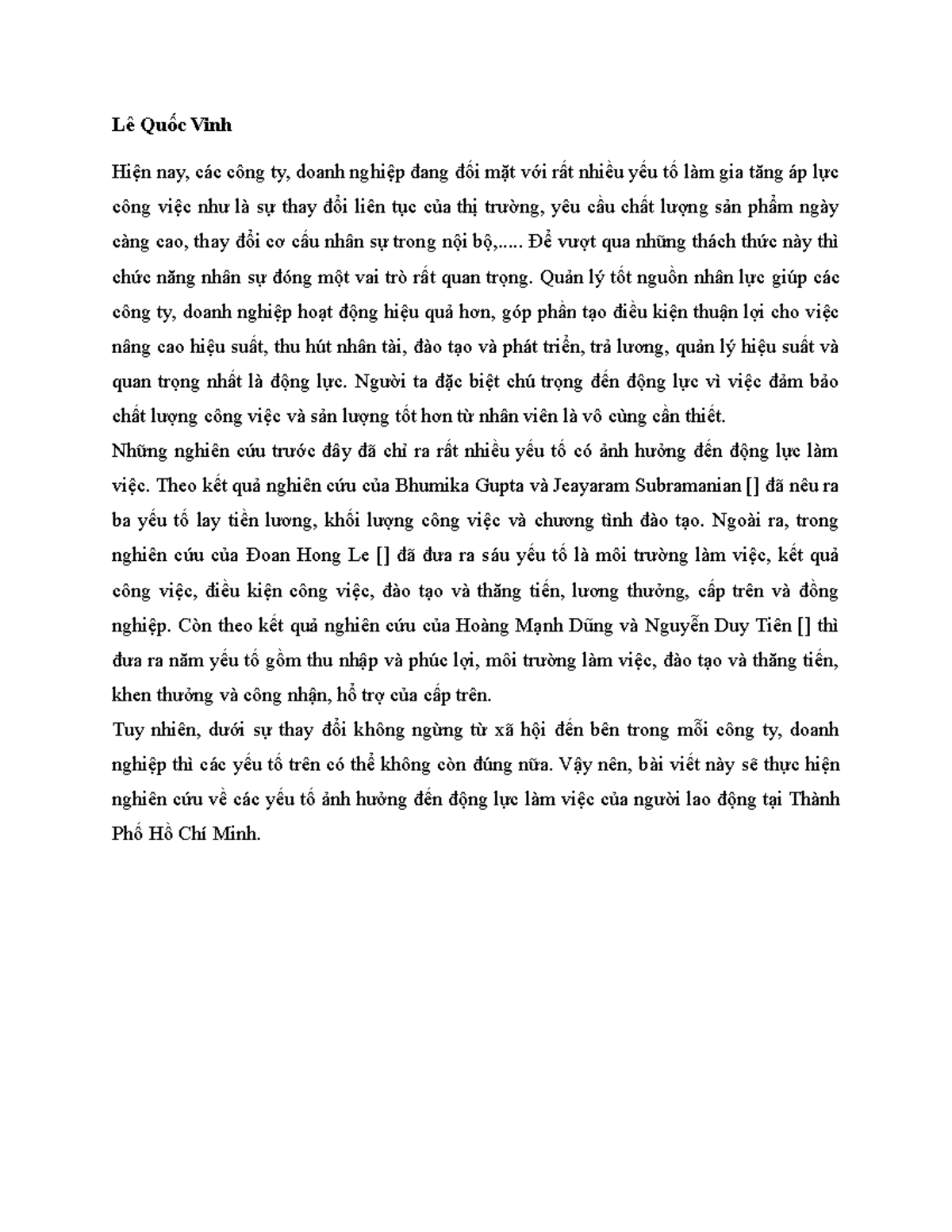 Li do chon de tai - lí do chọn đề tài - Lê Quốc Vinh Hiện nay, các công ...