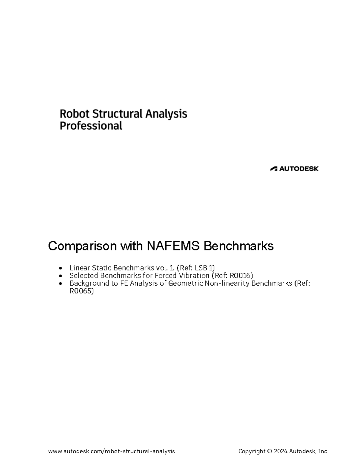 RSA Verification Manual Nafems enu - autodesk/robot-structural-analysis Copyright © 202 4 ...