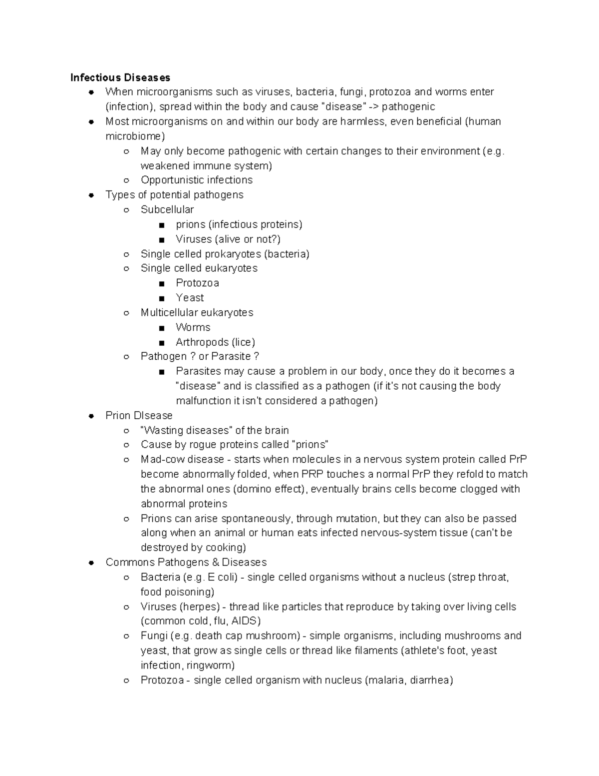 Infectious Diseases Reading Notes - Infectious Diseases When ...