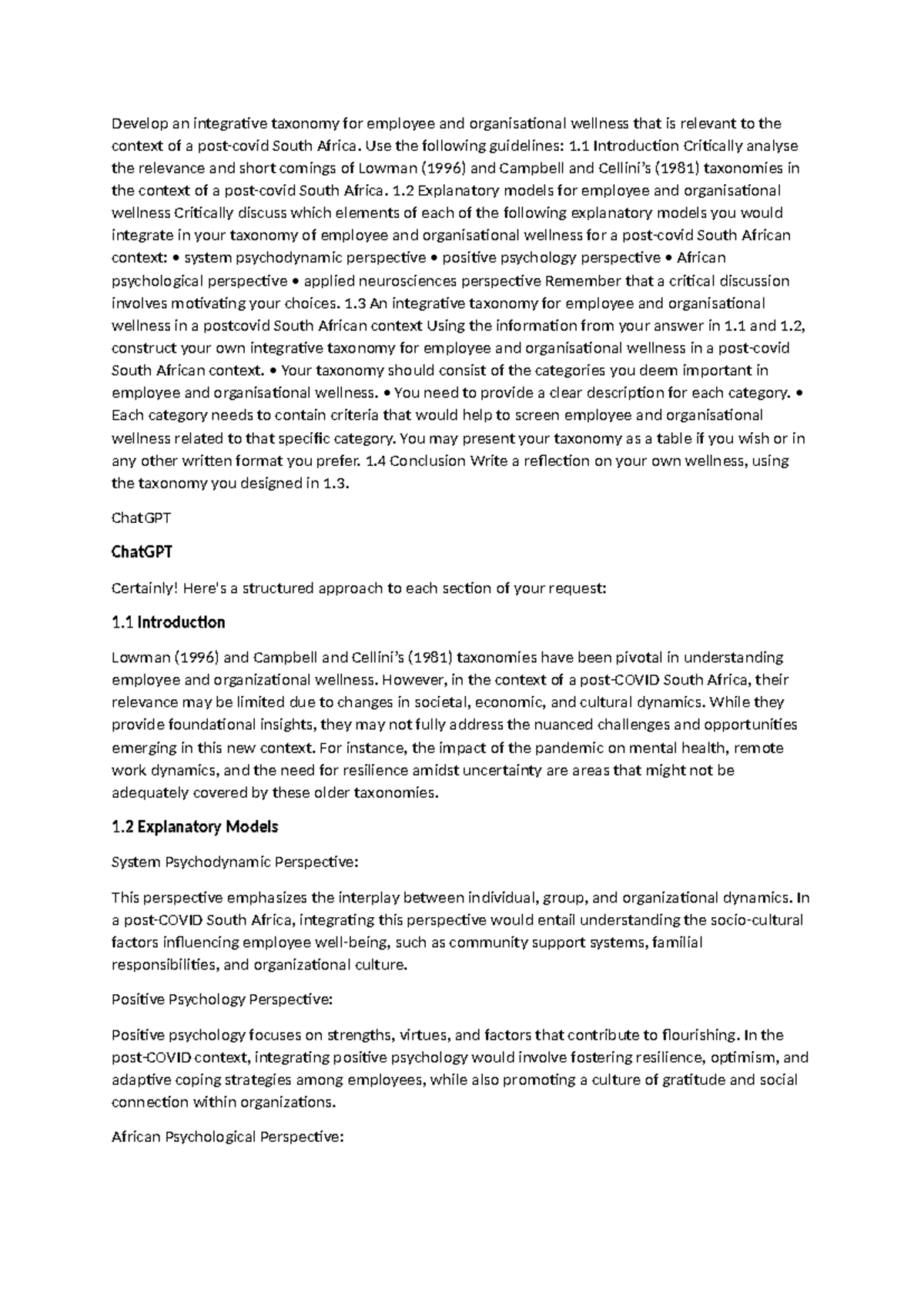 Integrative taxonomy for wellness - Develop an integrative taxonomy for ...