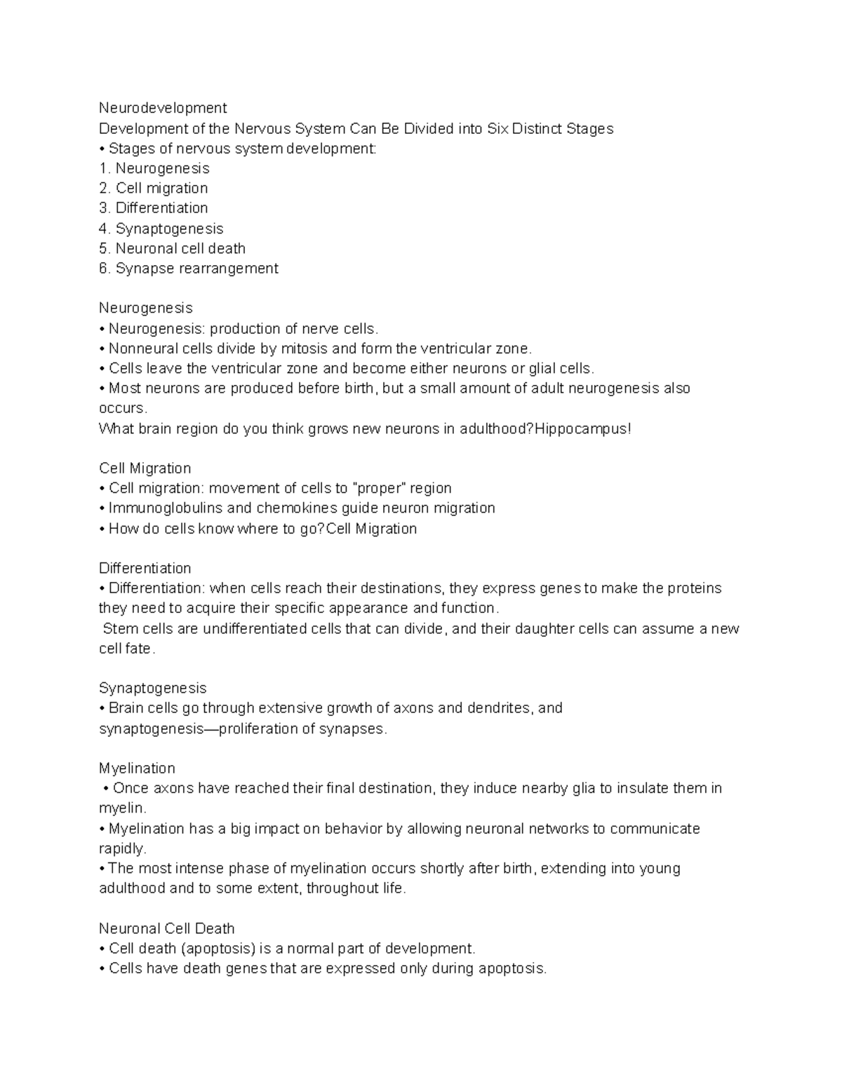 Neurodevelopment - Neurodevelopment Development of the Nervous System ...