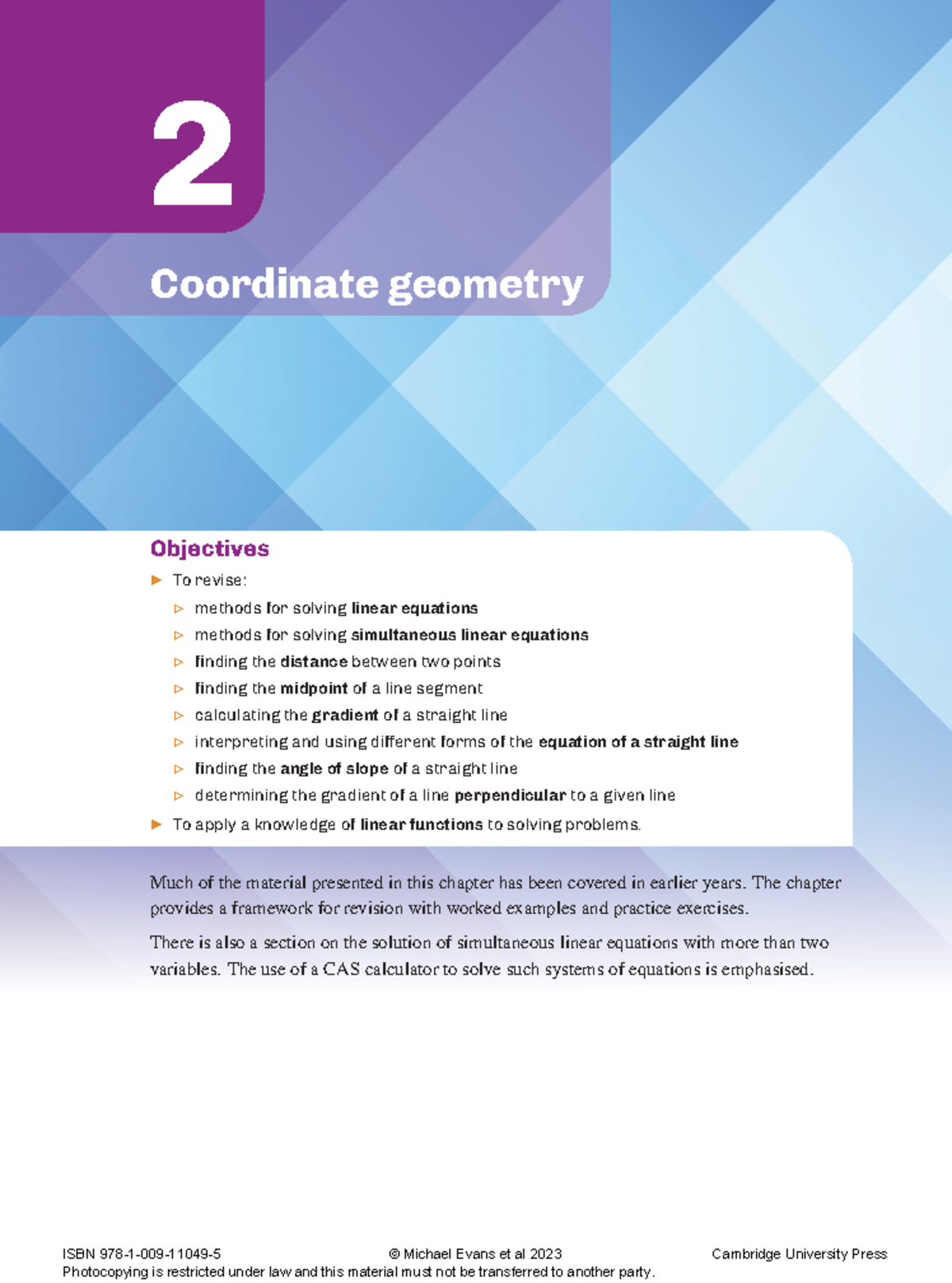 MM CH2 - please use however u want - 2 Coordinate geometry Objectives ...