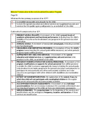 Retake Module 1 Study Guide - Module 1 Assessment and the Prereferral ...
