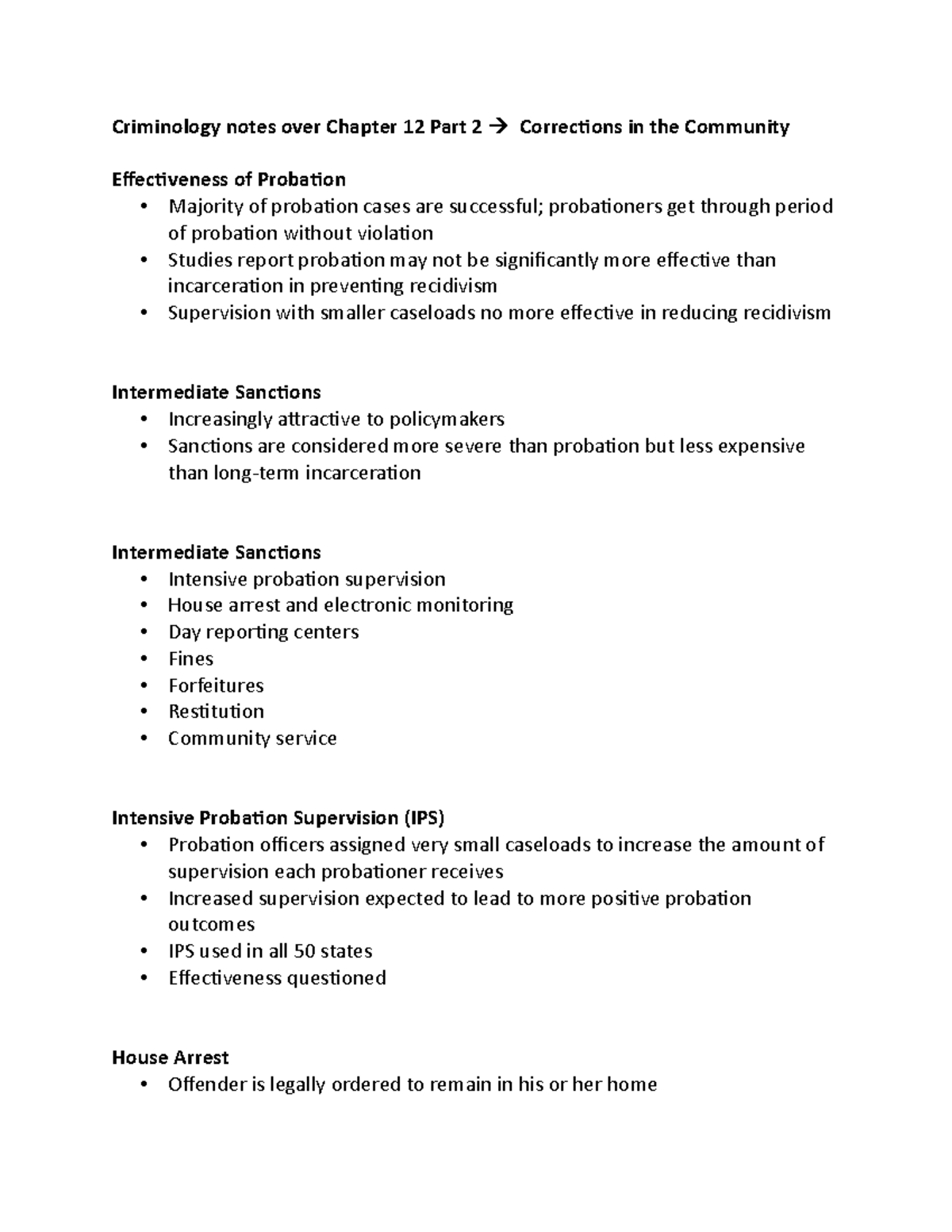 Criminology notes over Chapter 12 Part 2 - Studocu