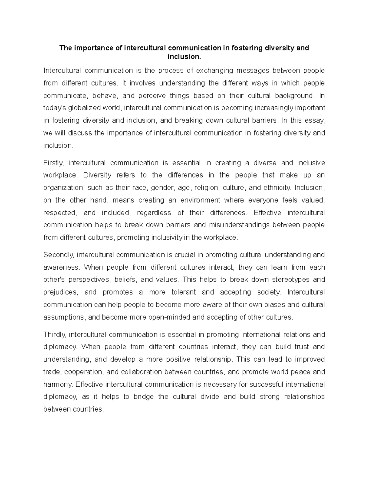 Intercultural communication - The importance of intercultural ...