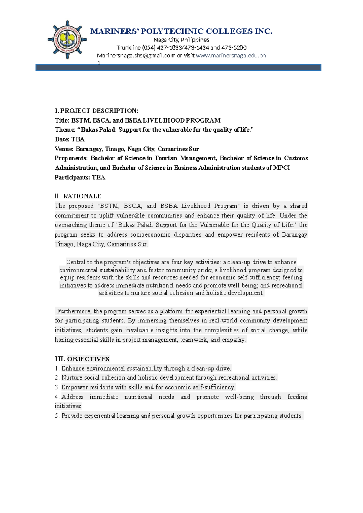 Nstp-paper - lesson - 1 Naga City, Philippines Trunkline (054) 427-1833 ...