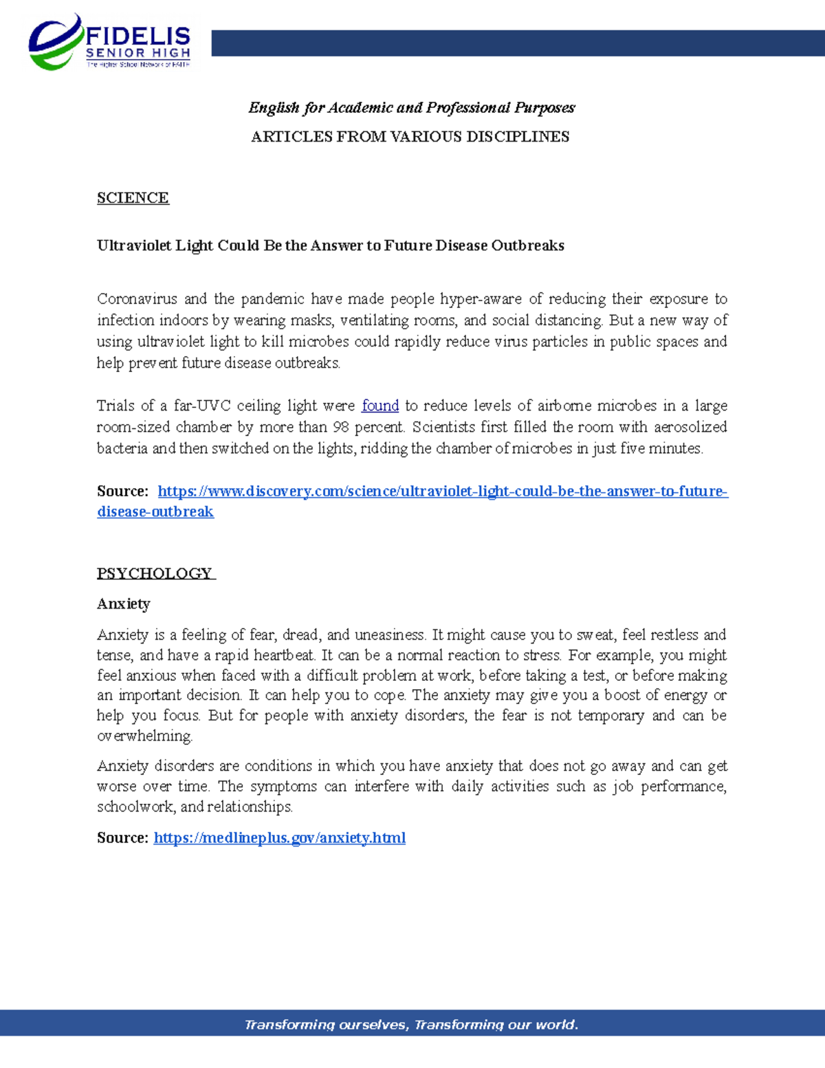 Articles-from-Various-Disciplines NEW - English for Academic and ...