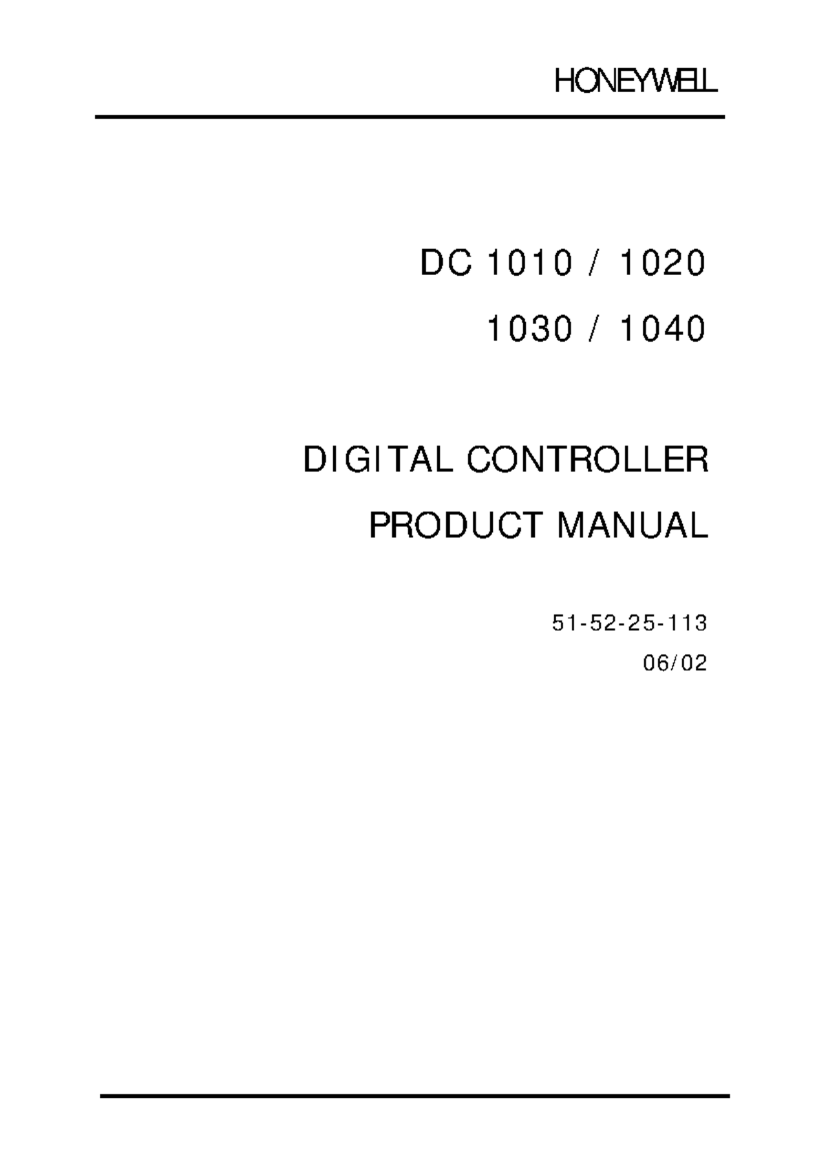 Honeywell dc1000 dc1010 dc1030 dc1040 manual - HONEYWELL DC 1010 / 1020 ...