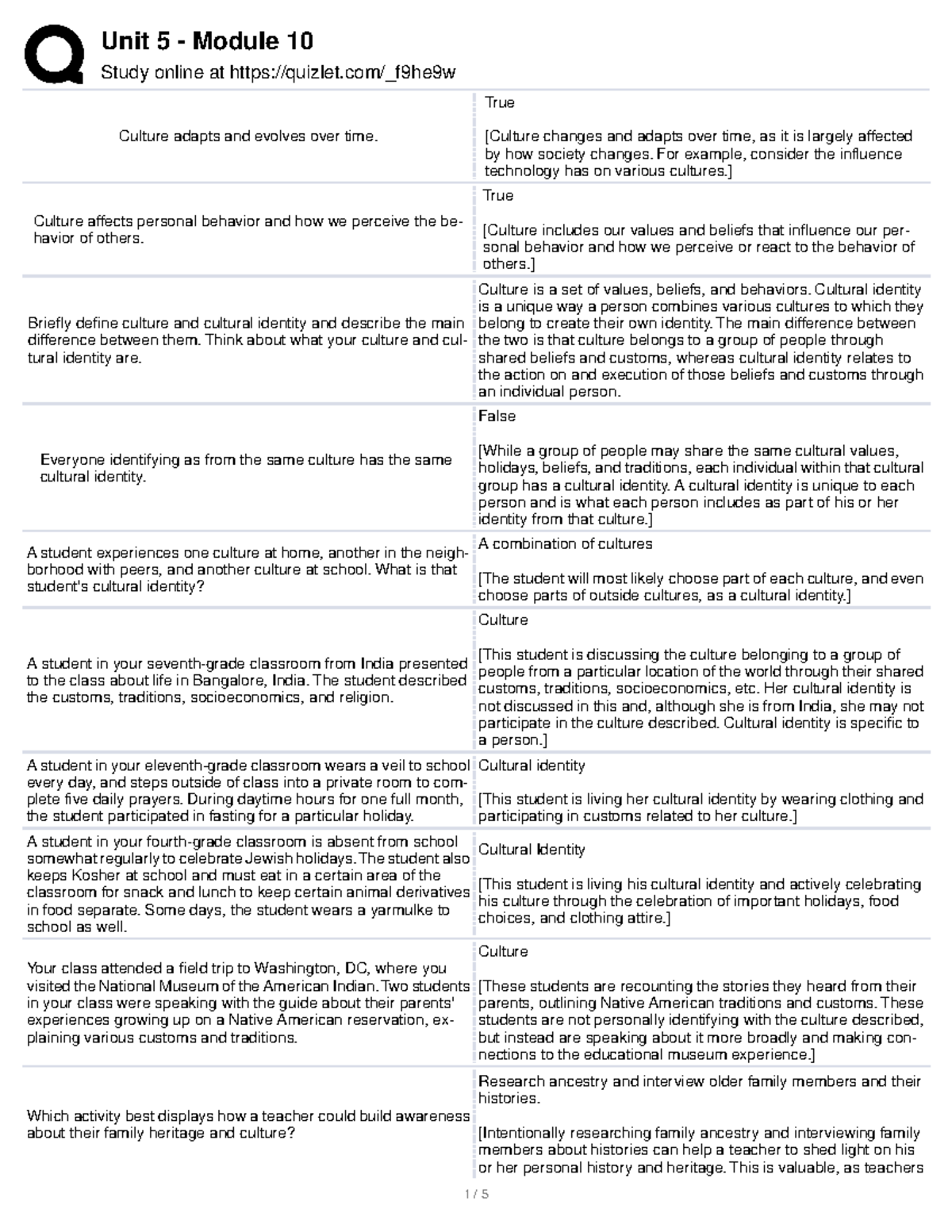 WGU D169 Culture and Cultural Identity Study Notes - Study online at ...
