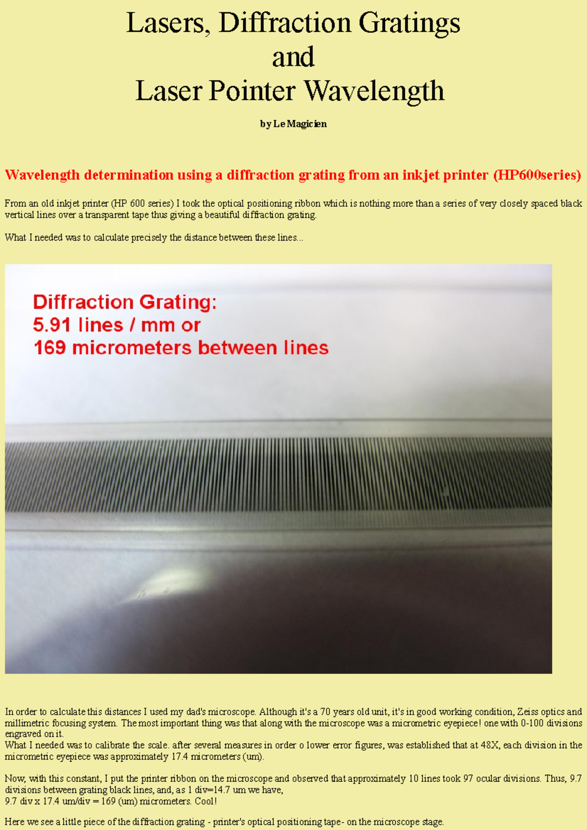 Lasers Diffraction Gratings and Laser Po - Mechanical - Studocu