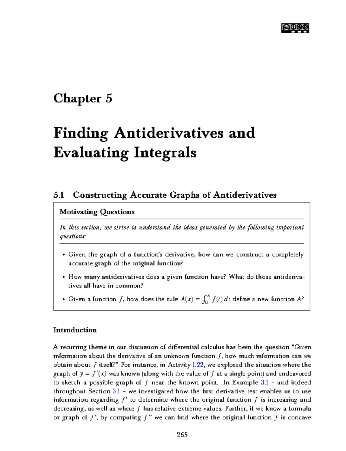 5 Finding Antiderivatives And Evaluating Integrals Chapter 5 Finding