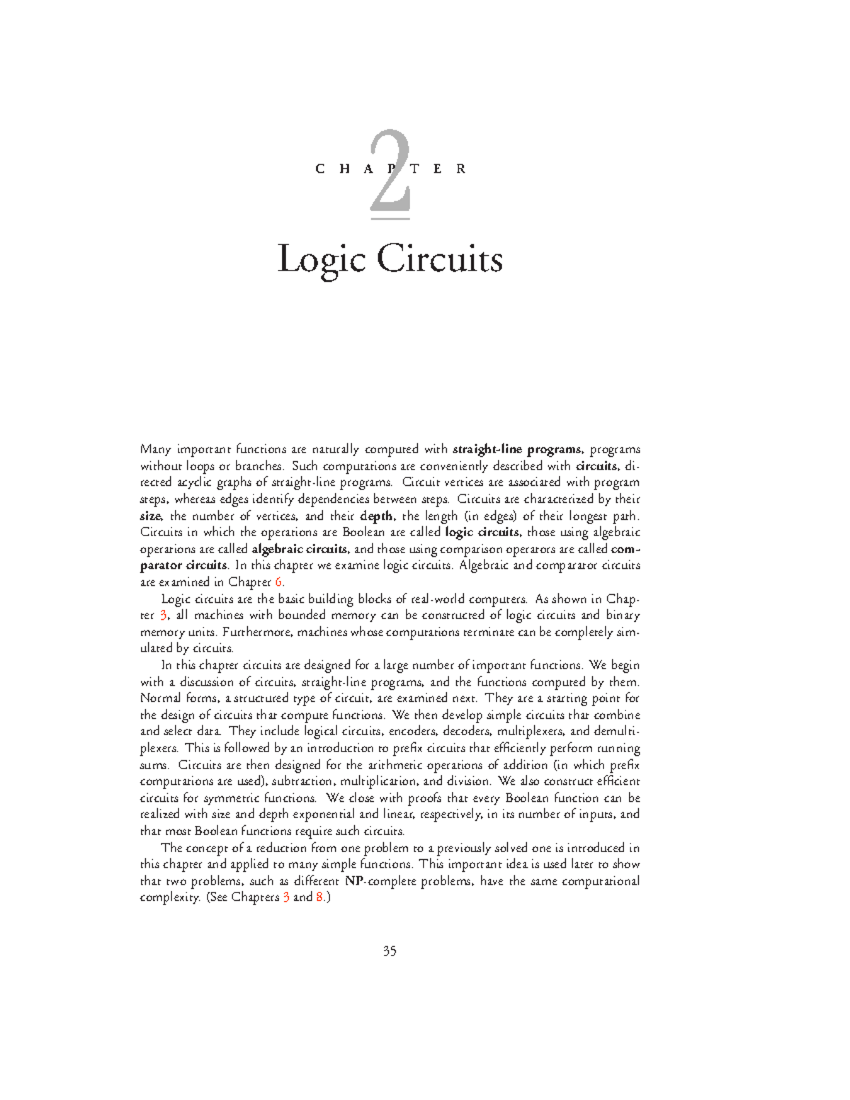 Models Of Computation Chapter 2 - C H A P T E R Logic Circuits Many ...