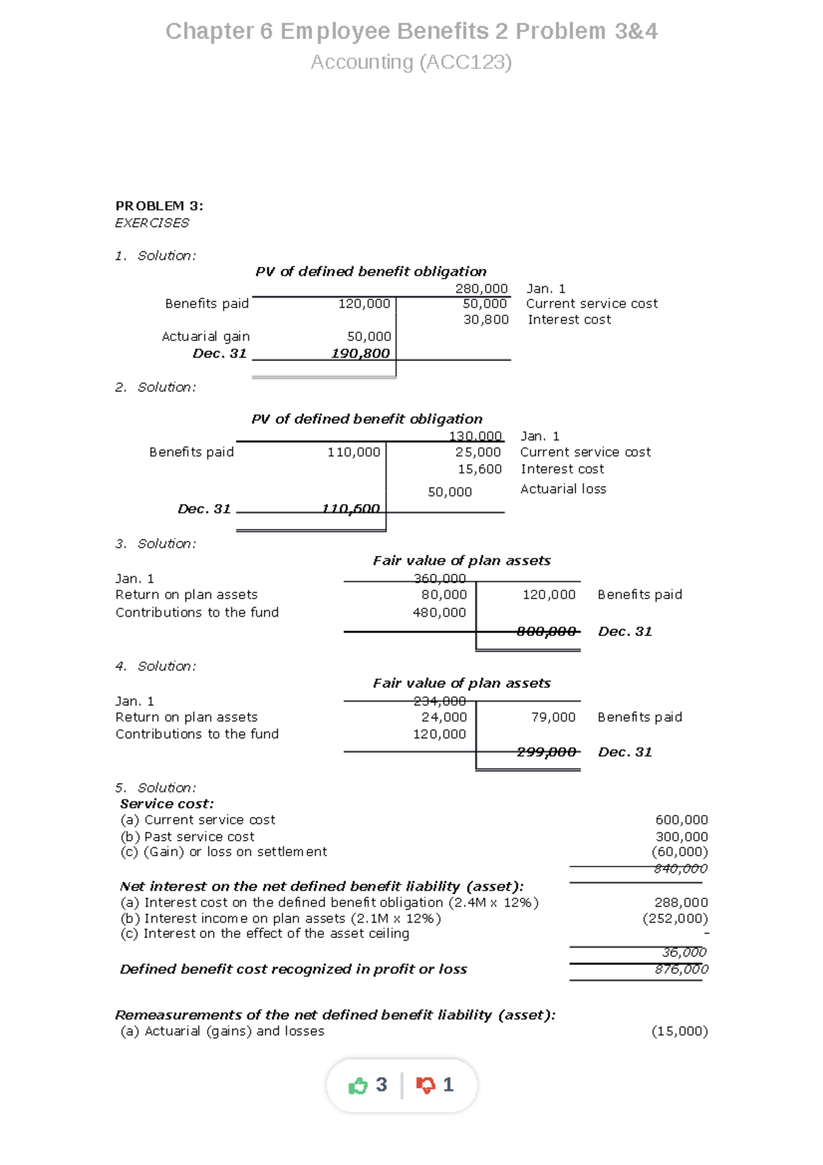 employee benefits - Chapter 6 Employee Benefits 2 Problem 3& Accounting ...