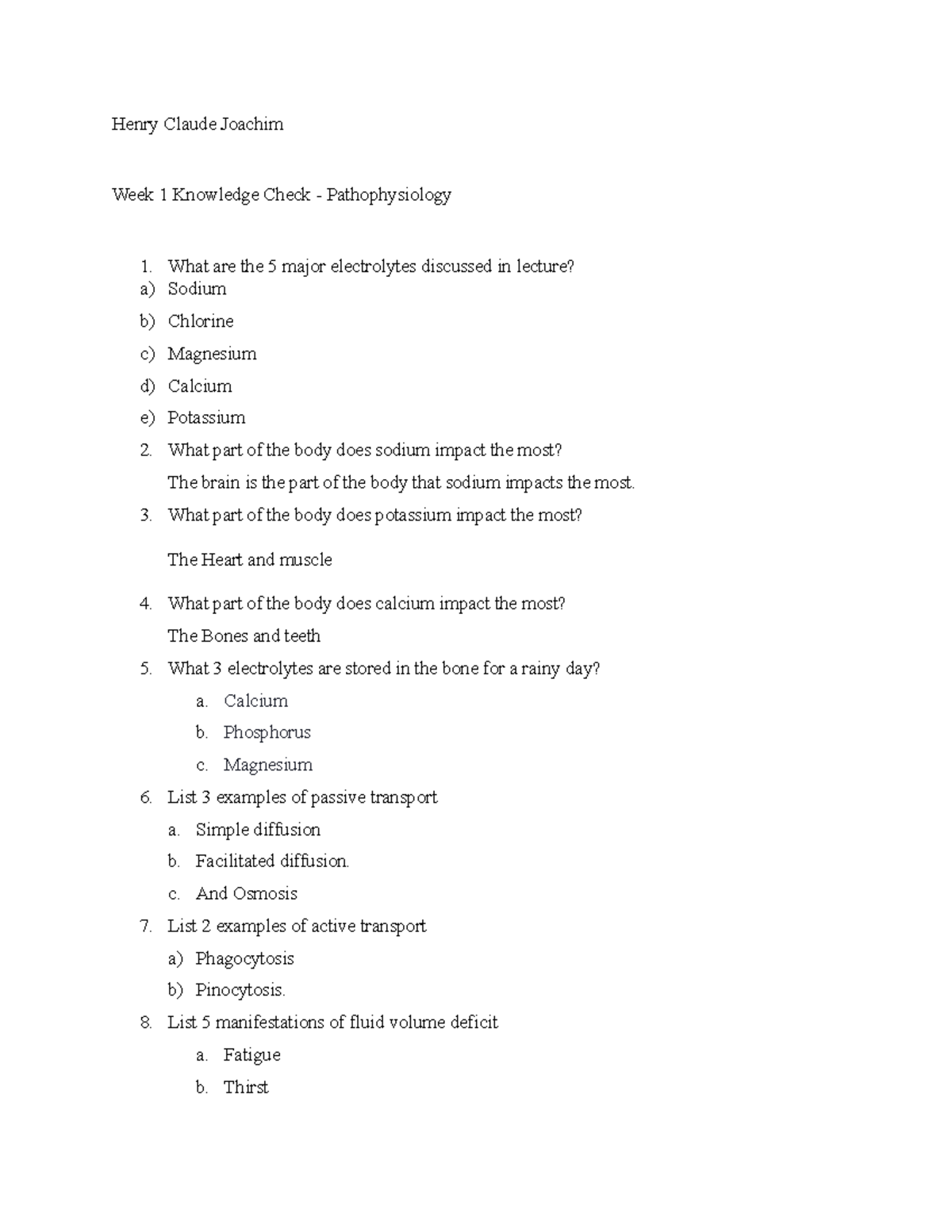 Week 1 knowledge check completed - Henry Claude Joachim Week 1 ...