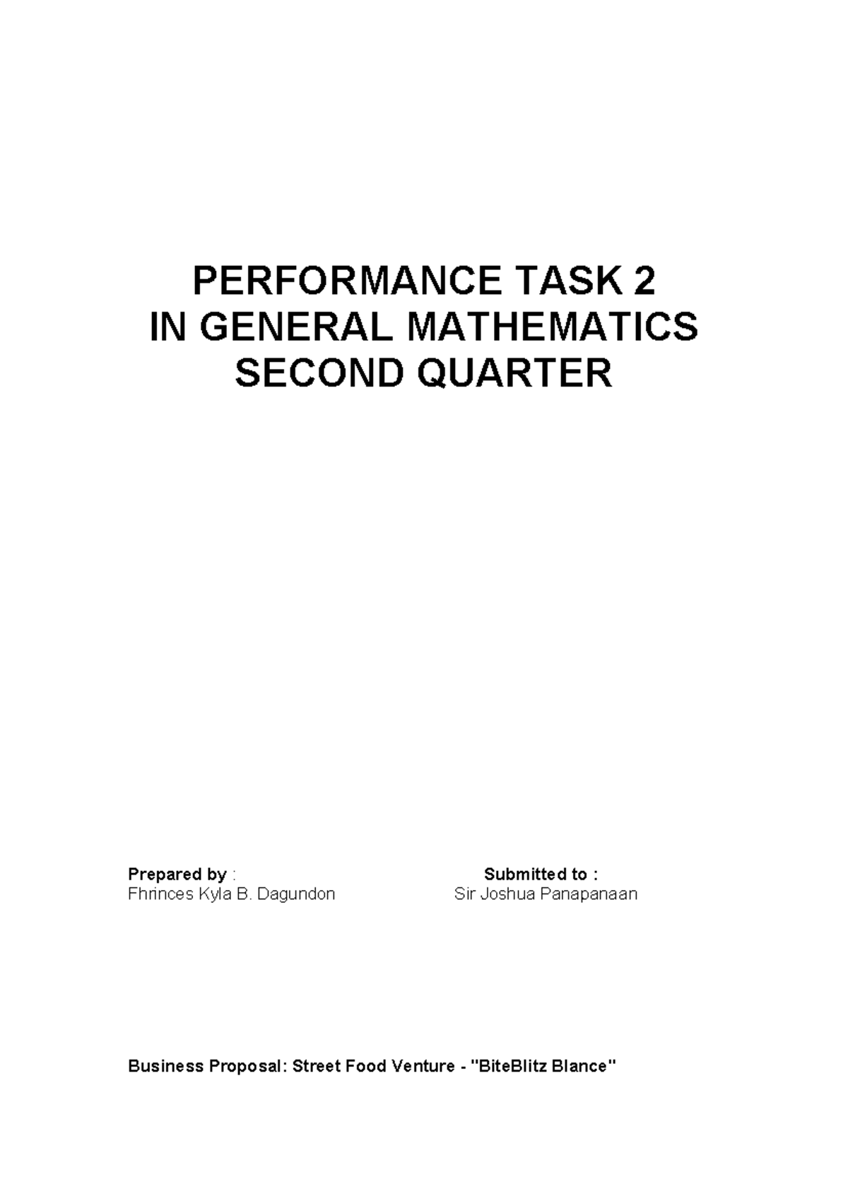 Performance TASK 2 - Genmath - PERFORMANCE TASK 2 IN GENERAL ...