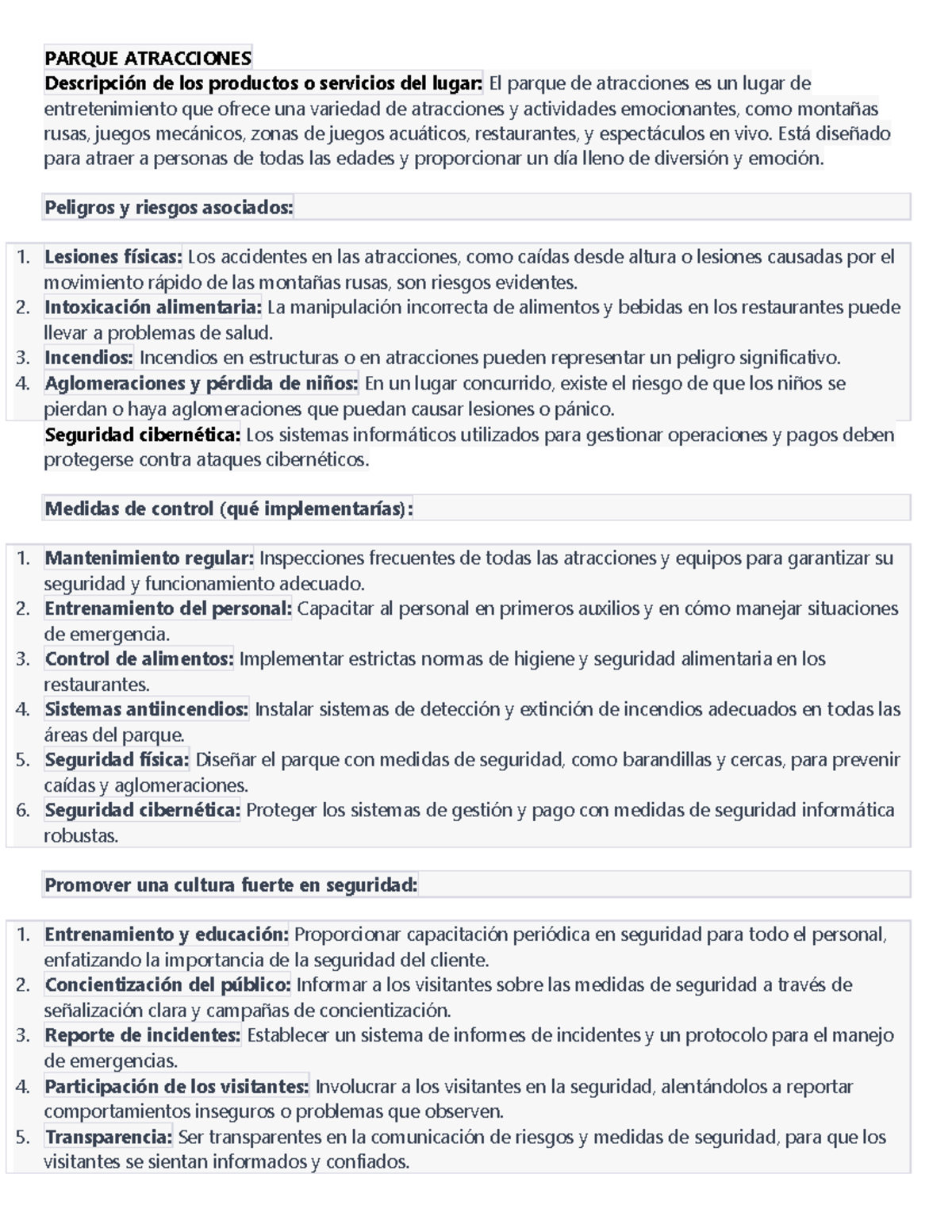 Chatgt - proyecto final - PARQUE ATRACCIONES DescripciÛn de los ...