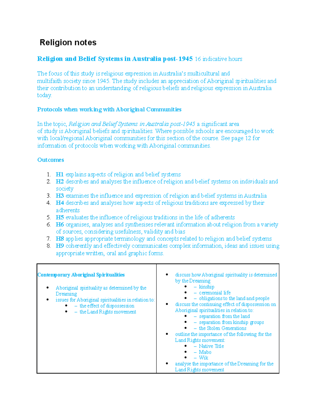 Religion notes - Religion notes Religion and Belief Systems in ...