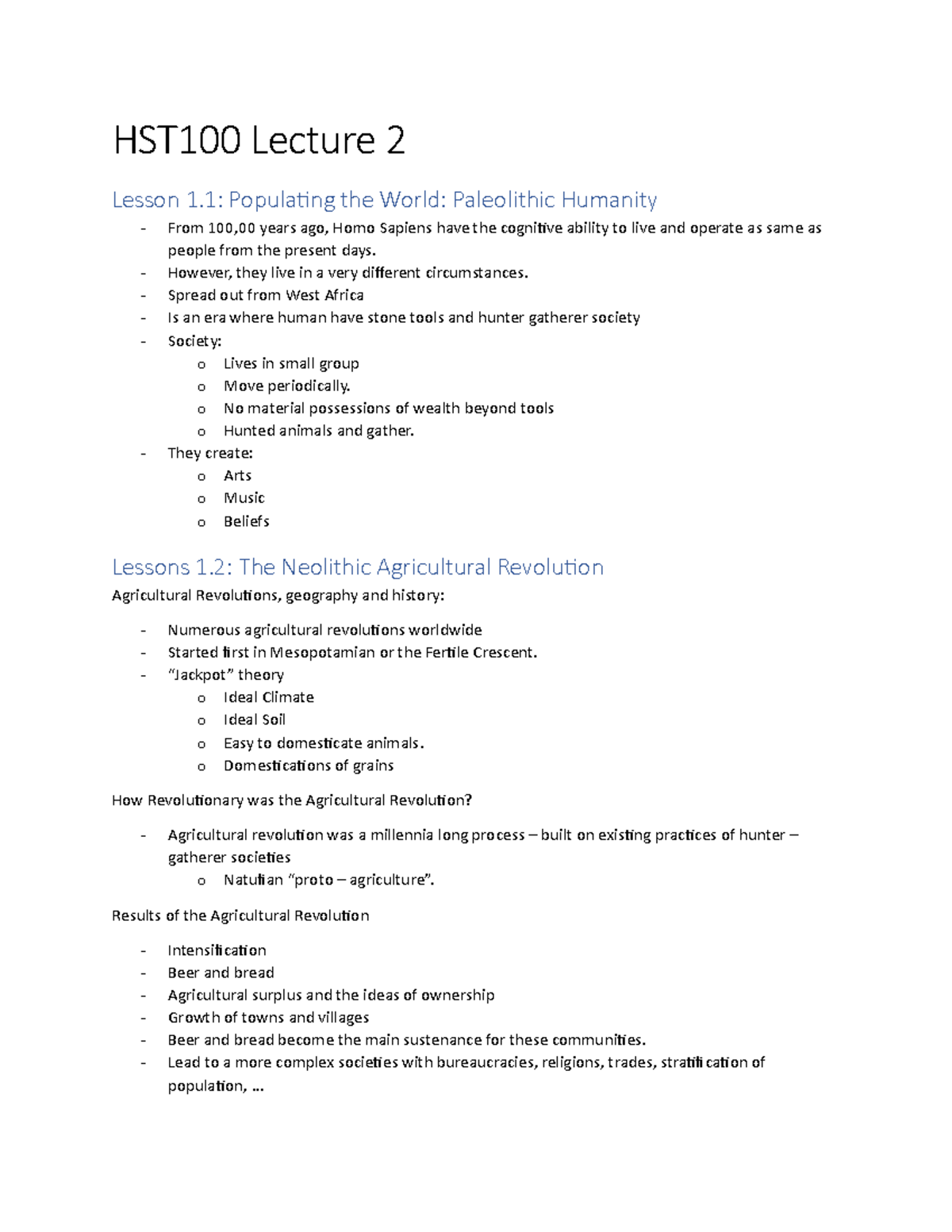 HST100 Lecture 2 - However, they live in a very different circumstances ...