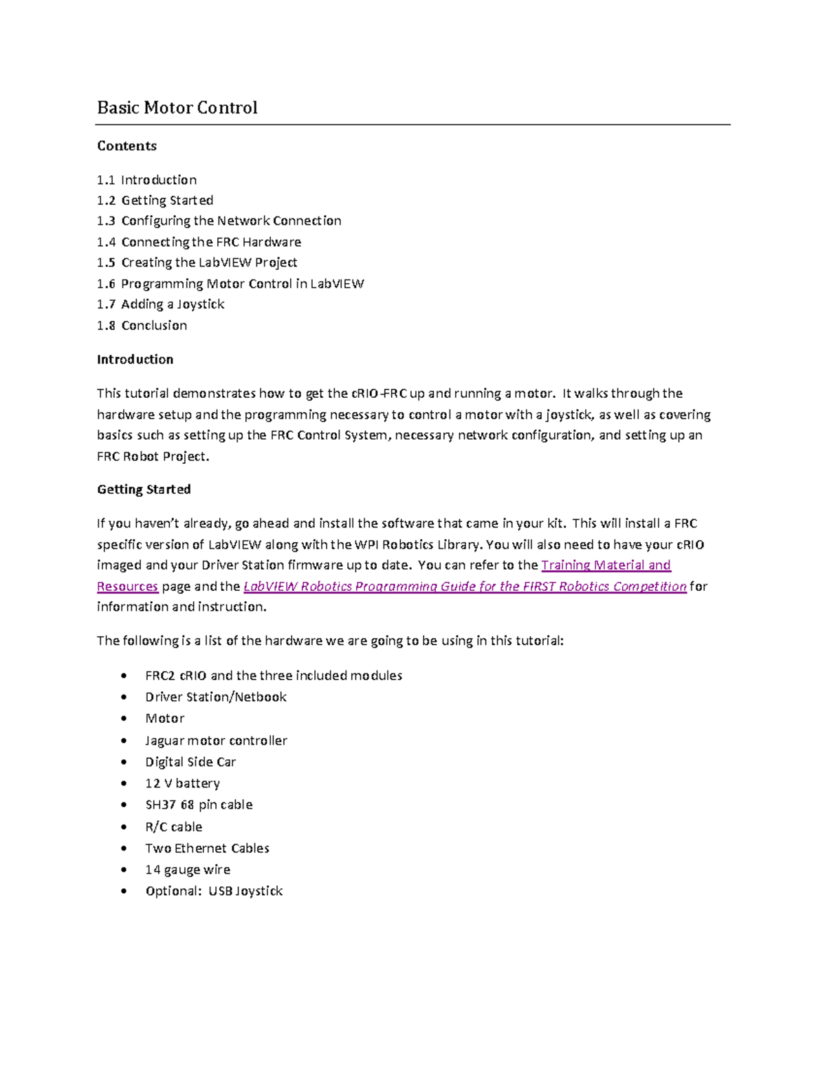 [FRC 2014 ] Basic Motor Control - Basic Motor Control Contents 1 ...