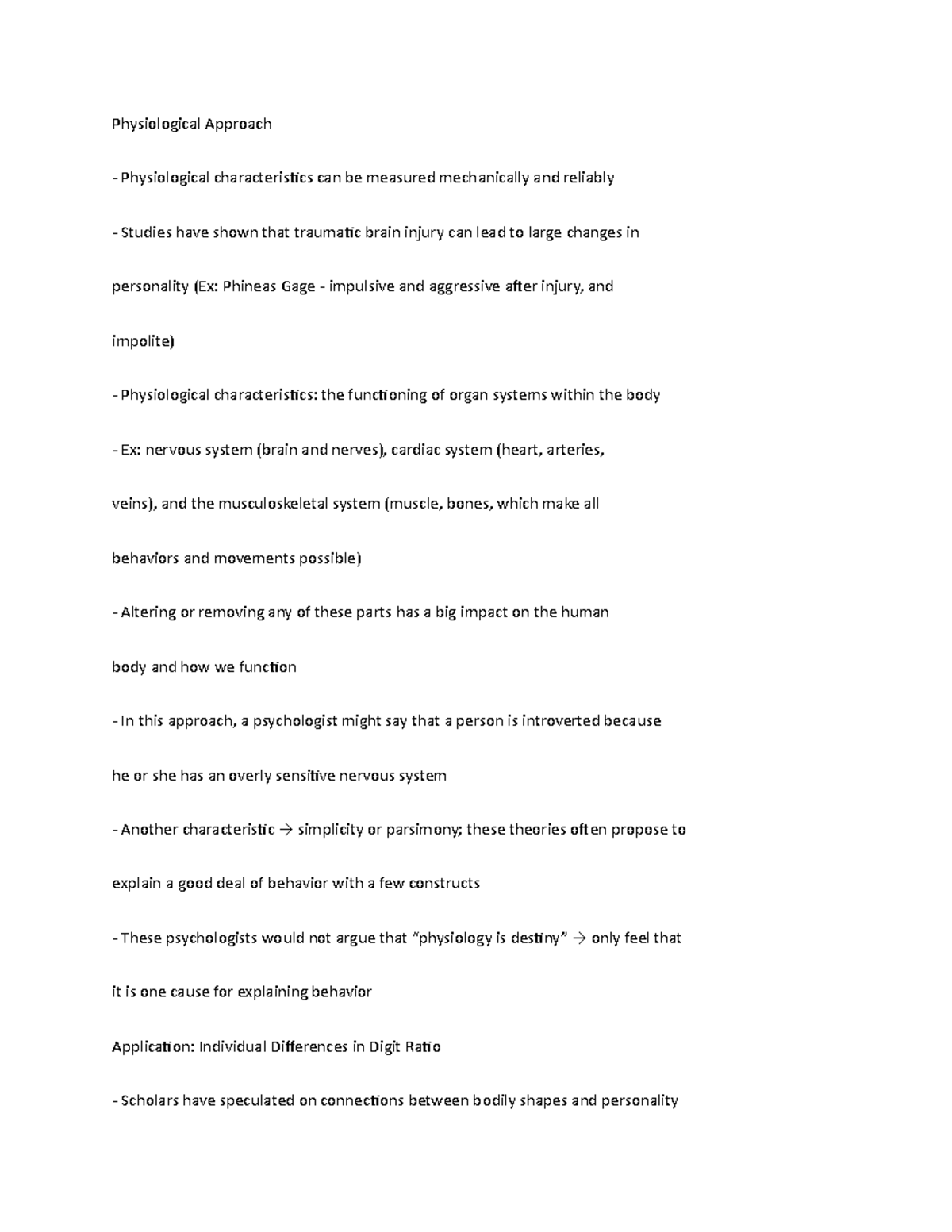 Physiological Approach - Studocu