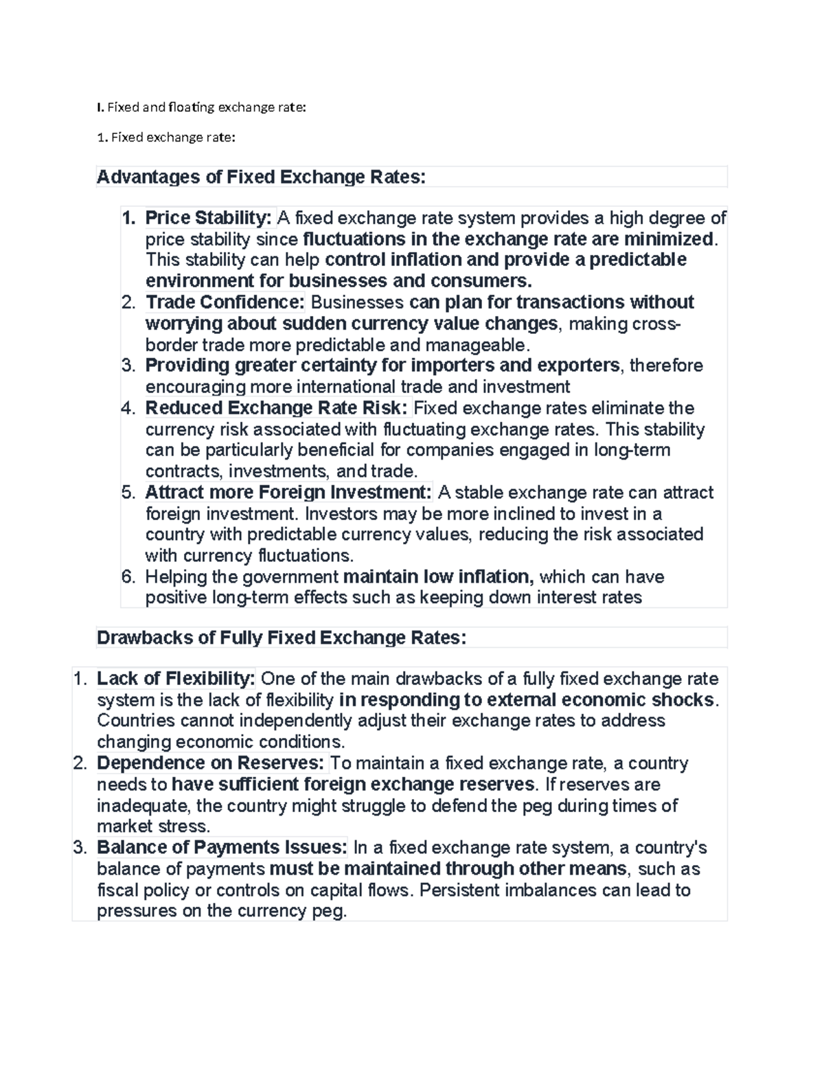 TÀI Chính CÔNG - I. Fixed and floating exchange rate: 1. Fixed exchange ...